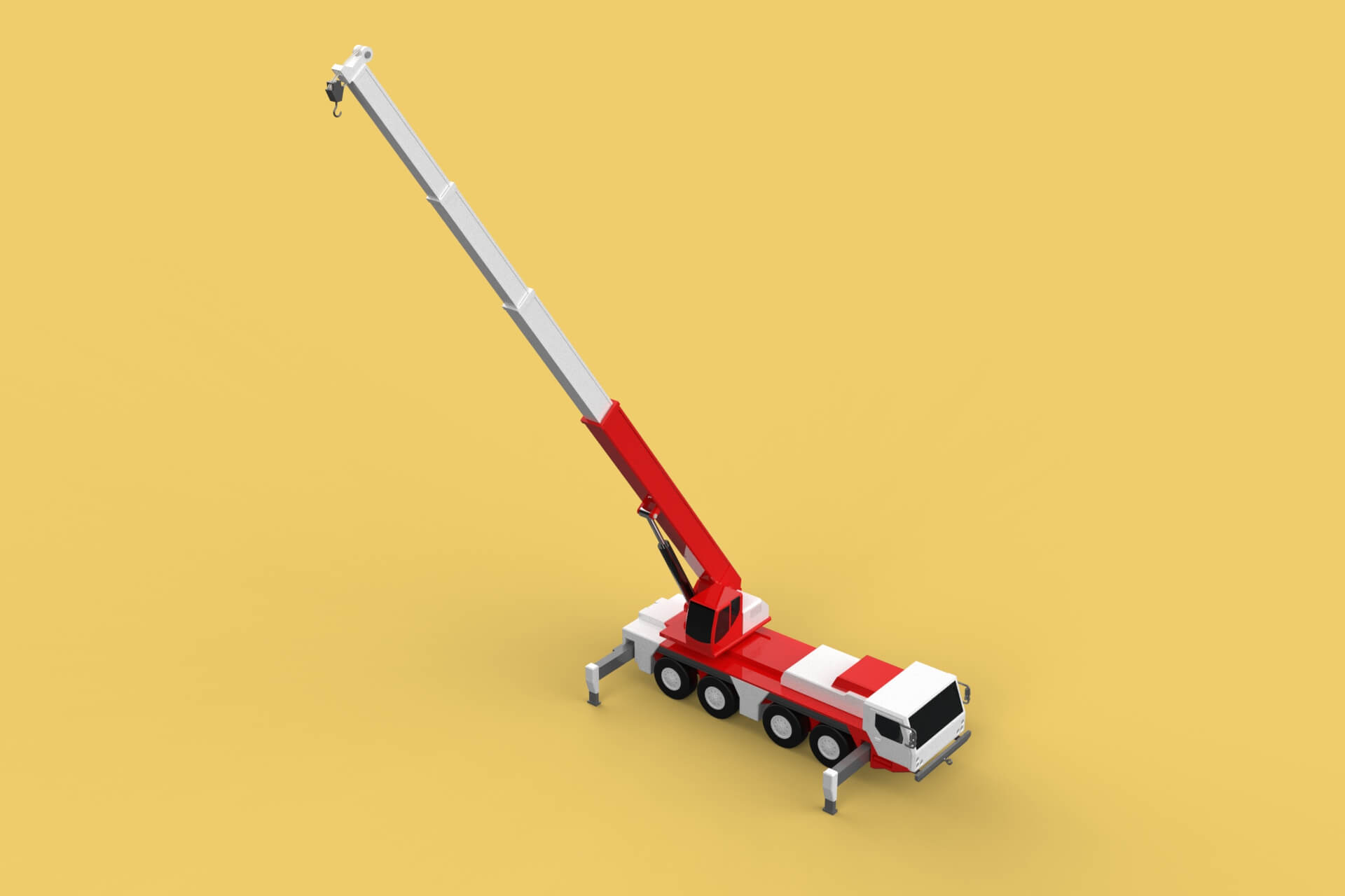 Combination Configuration Boom Arm Jib Truck Mobile Crane 3d by surf3d