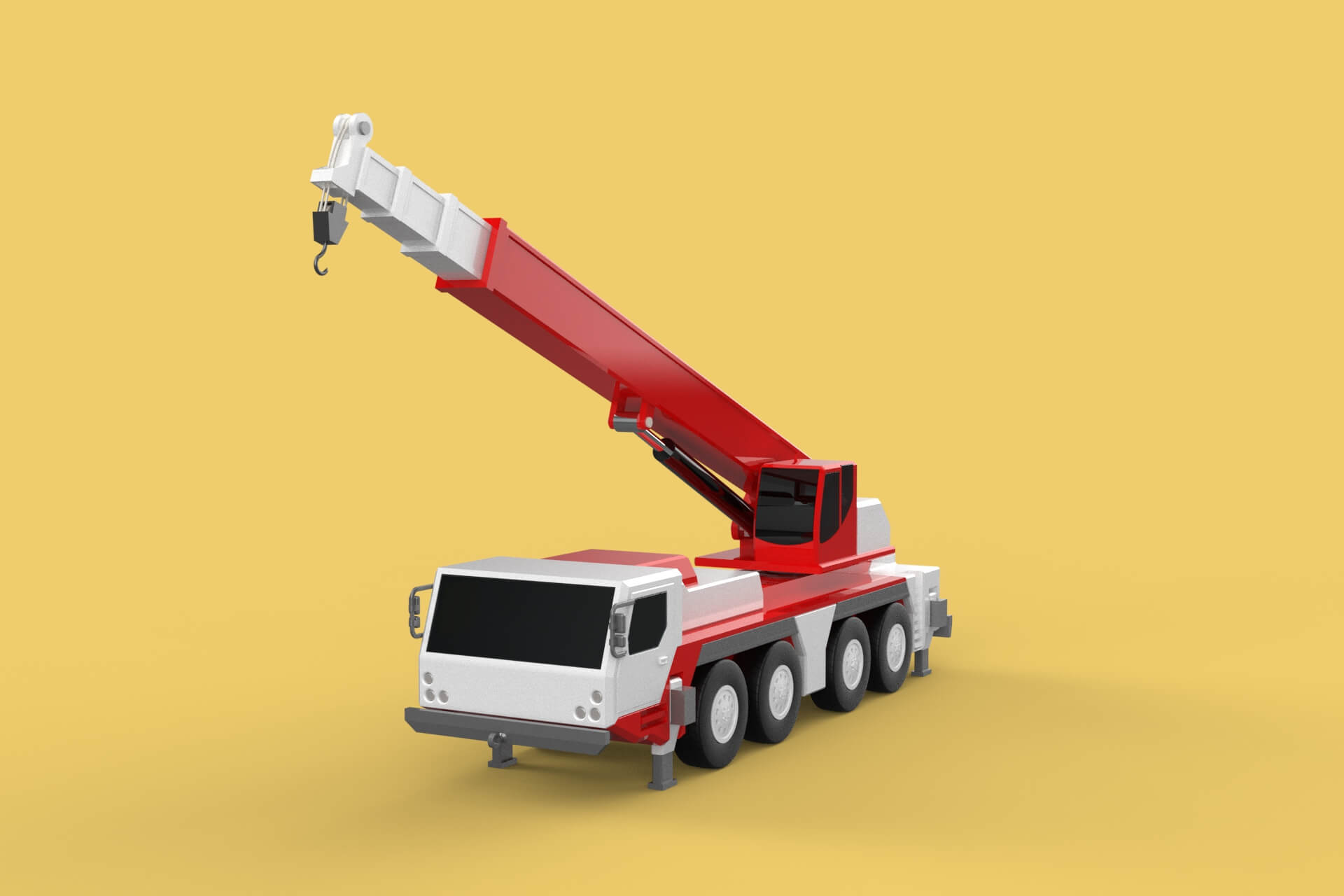 Combination Configuration Boom Arm Jib Truck Mobile Crane 3d by surf3d