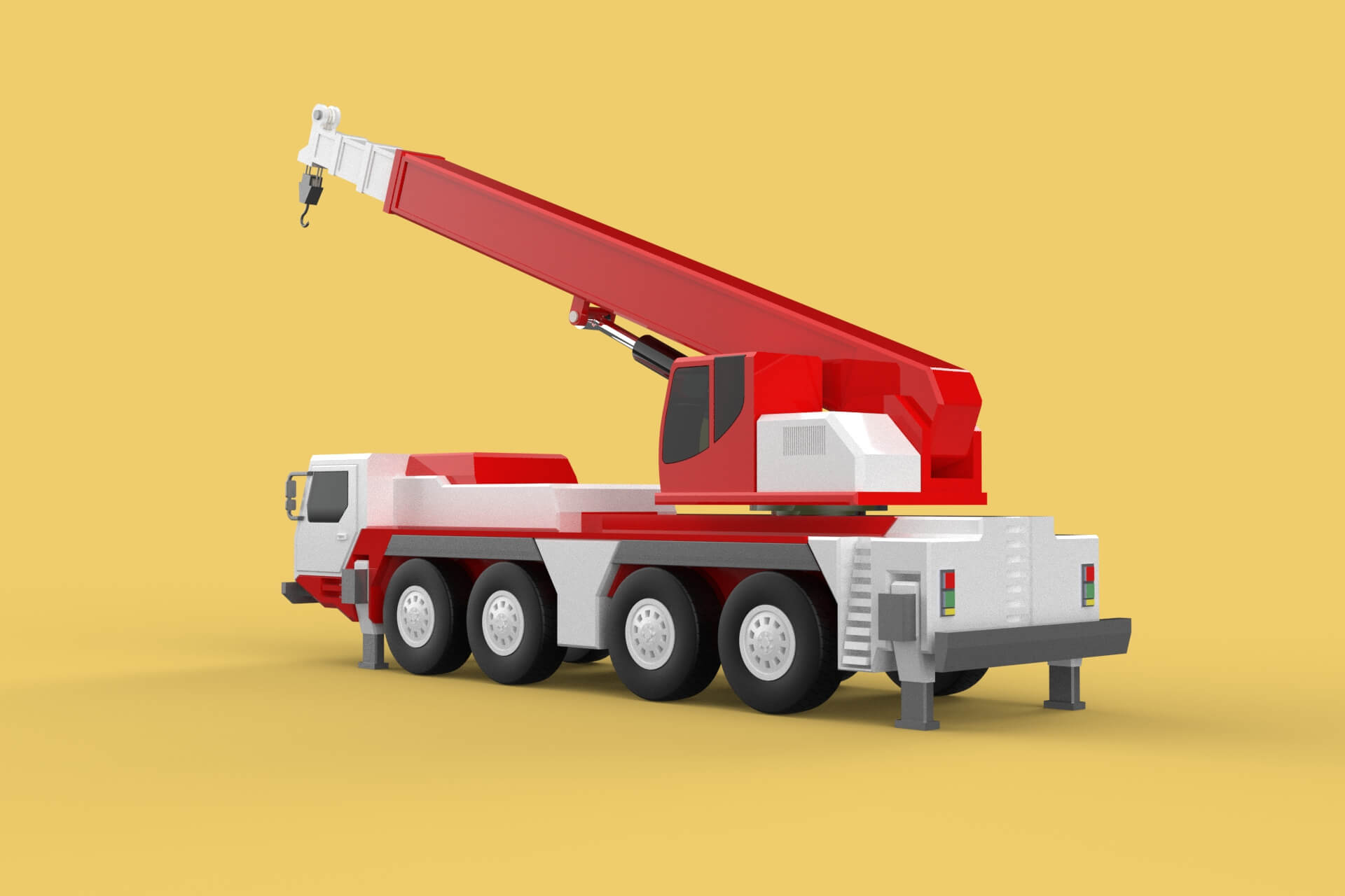 Combination Configuration Boom Arm Jib Truck Mobile Crane 3d by surf3d