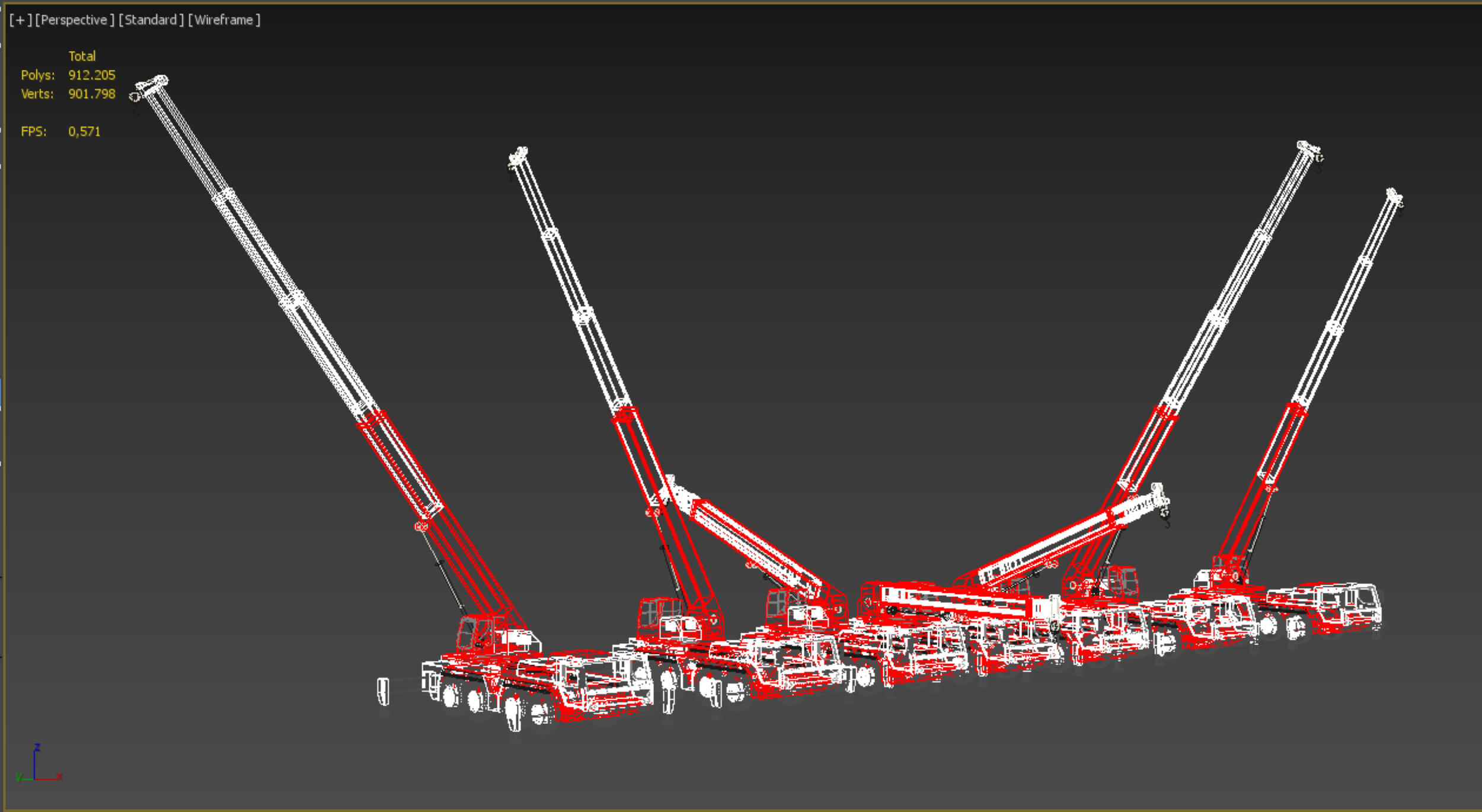 Combination Configuration Boom Arm Jib Truck Mobile Crane 3d by surf3d