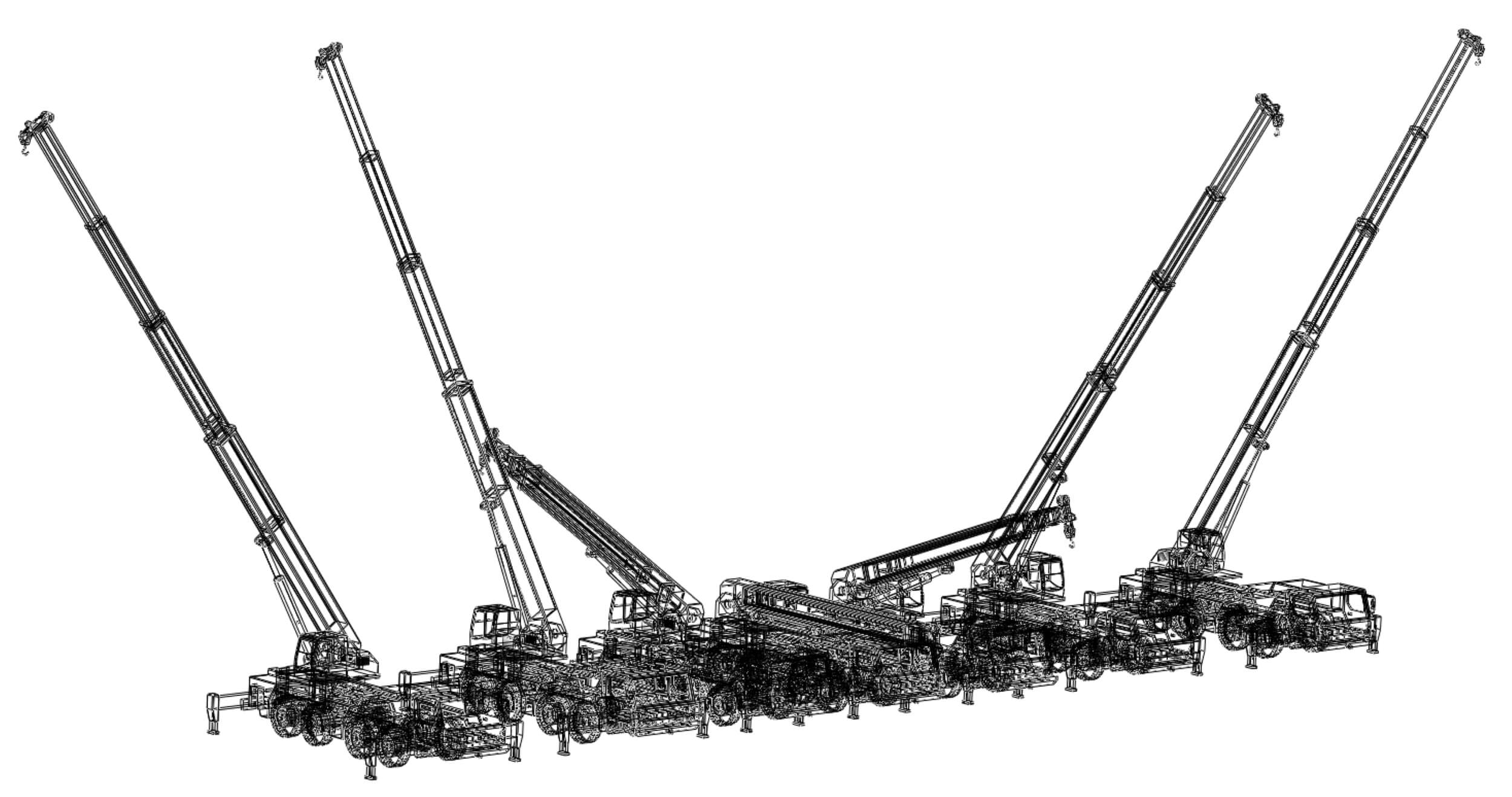 Combination Configuration Boom Arm Jib Truck Mobile Crane 3d by surf3d
