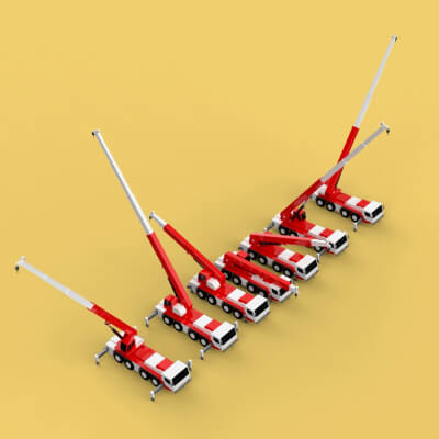 Combination Configuration Boom Arm Jib Truck Mobile Crane 3d by surf3d