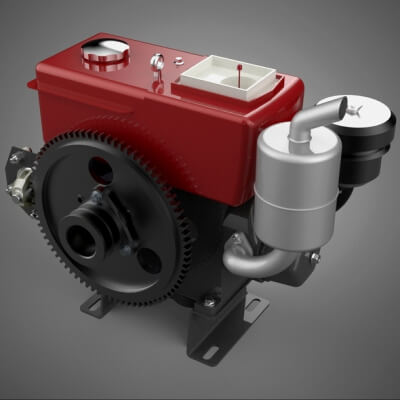 Compact Diesel Engine Auto Electric Self Starter Motor Black - 3D Model ...