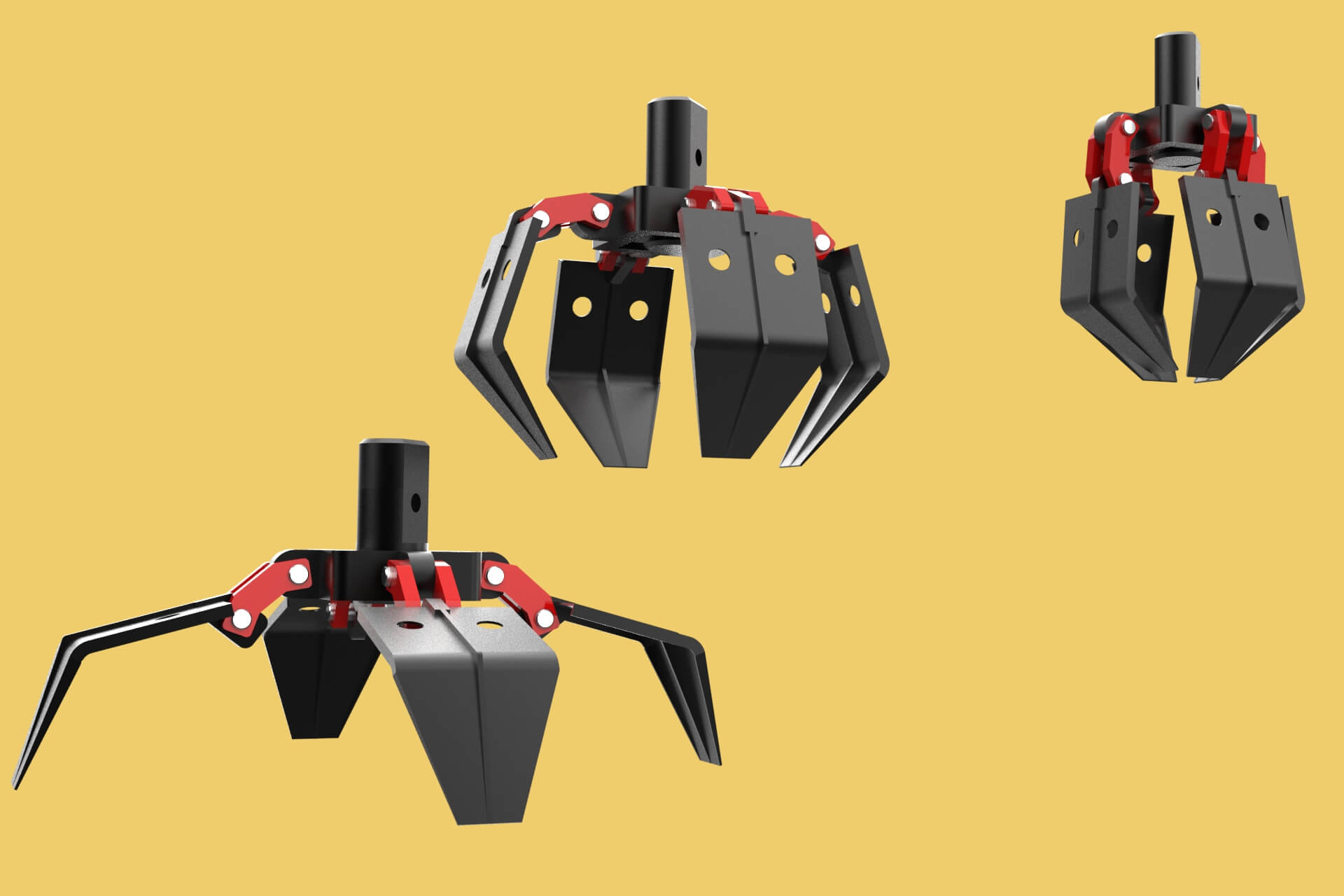 CRANE ATTACHMENT ARM GRABBER GRAPPLE HOOK JAW TONG CRAWLER - 3D Model ...