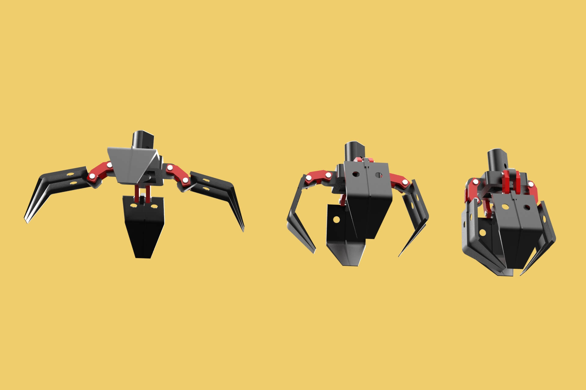 CRANE ATTACHMENT ARM GRABBER GRAPPLE HOOK JAW TONG CRAWLER - 3D Model ...