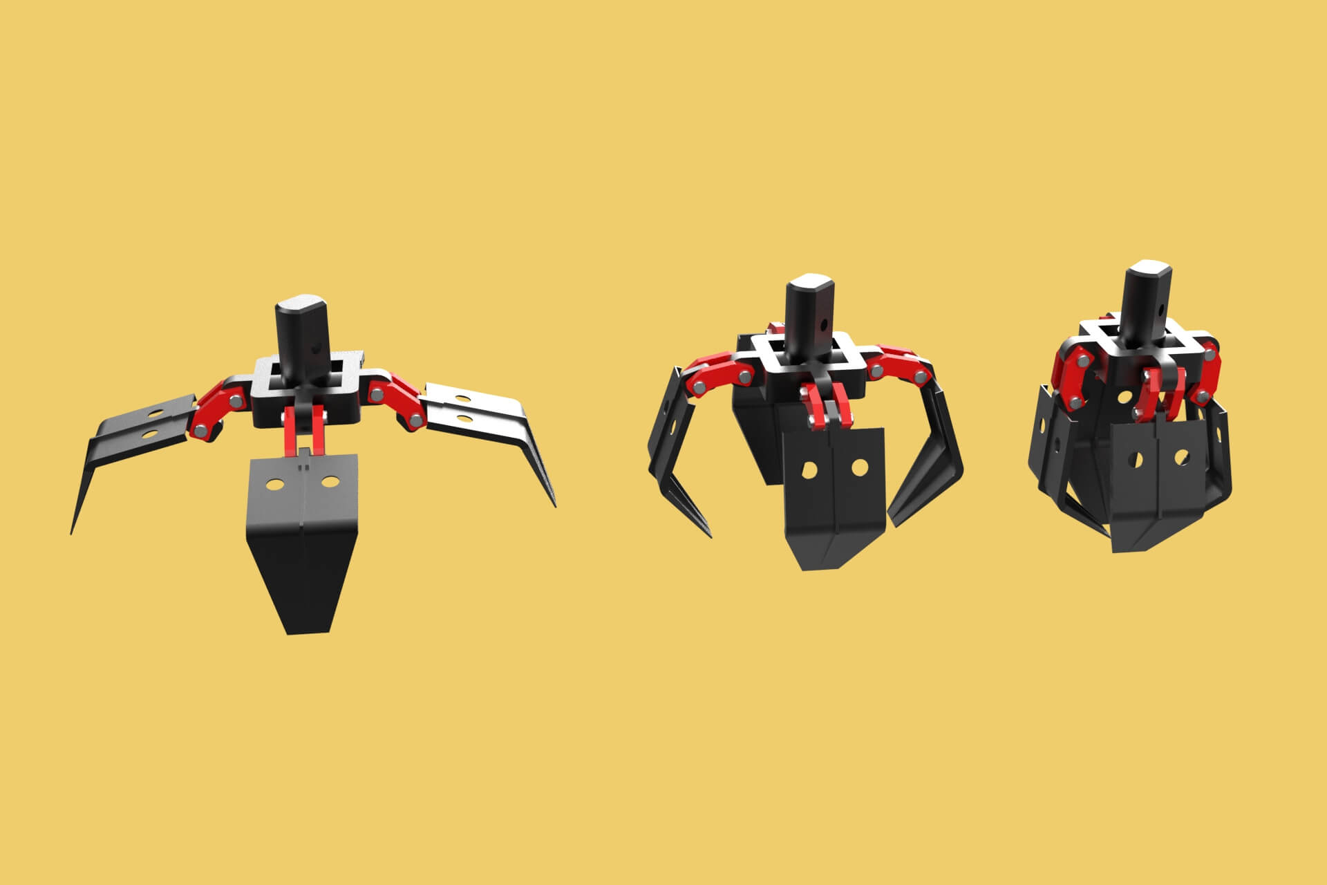 CRANE ATTACHMENT ARM GRABBER GRAPPLE HOOK JAW TONG CRAWLER - 3D Model ...