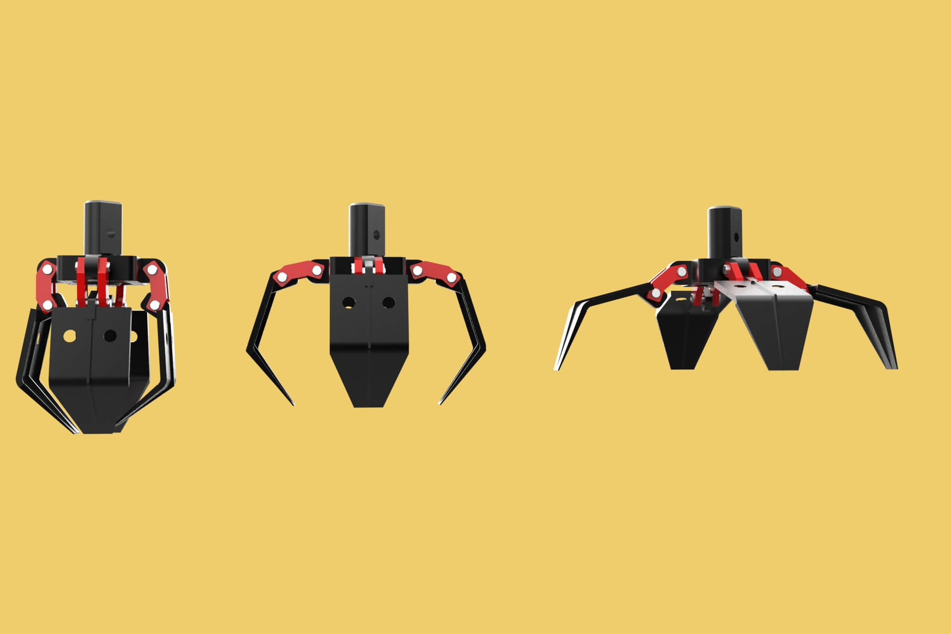 CRANE ATTACHMENT ARM GRABBER GRAPPLE HOOK JAW TONG CRAWLER - 3D Model ...