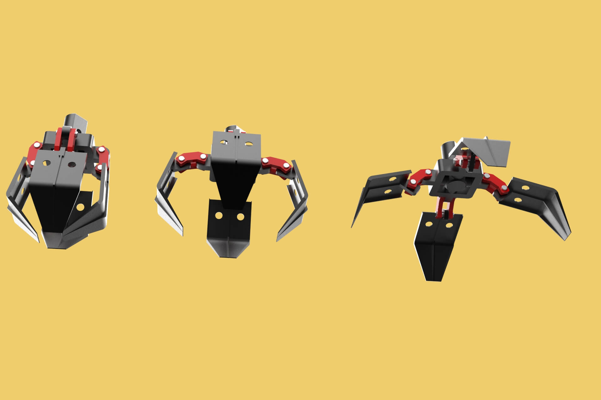 CRANE ATTACHMENT ARM GRABBER GRAPPLE HOOK JAW TONG CRAWLER - 3D Model ...