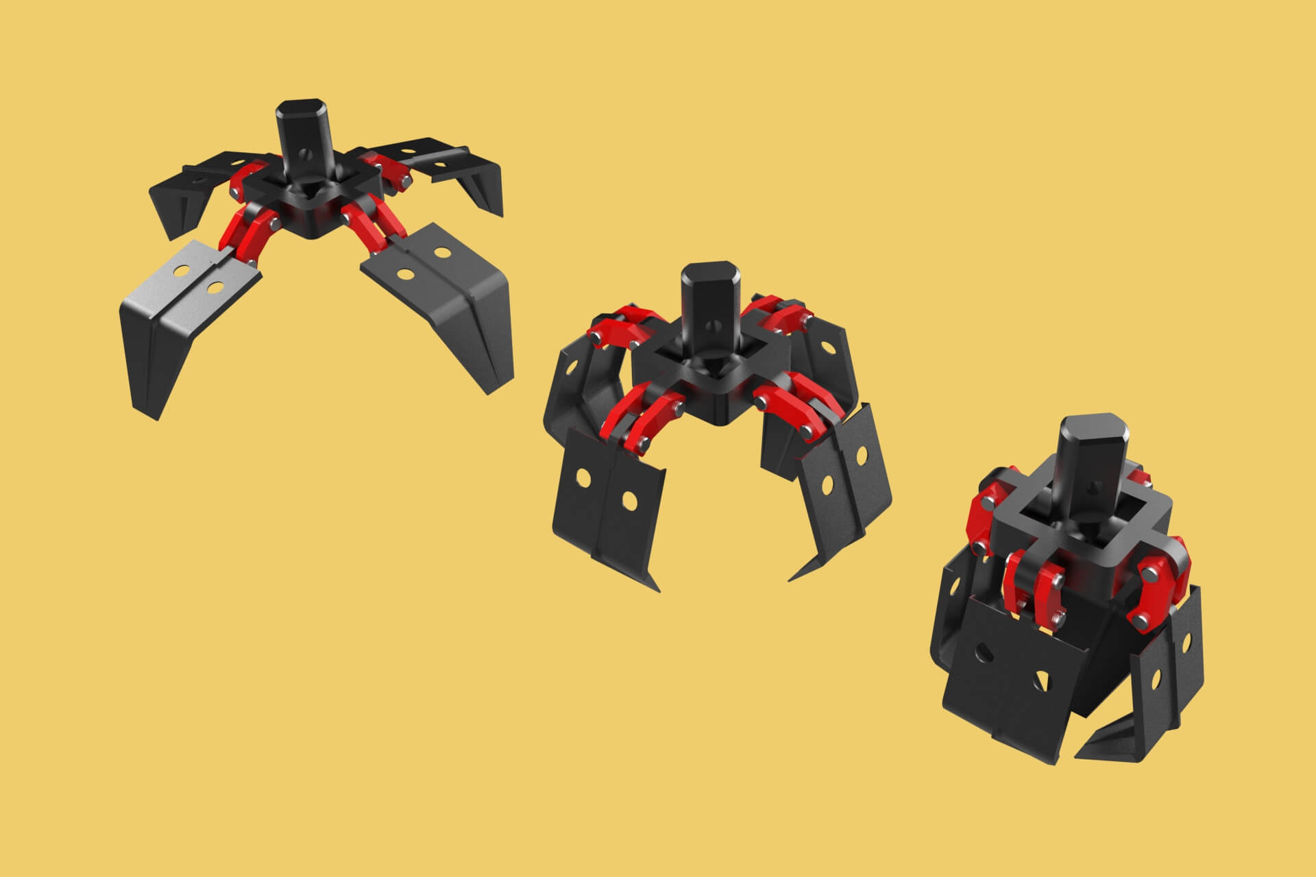 CRANE ATTACHMENT ARM GRABBER GRAPPLE HOOK JAW TONG CRAWLER - 3D Model ...