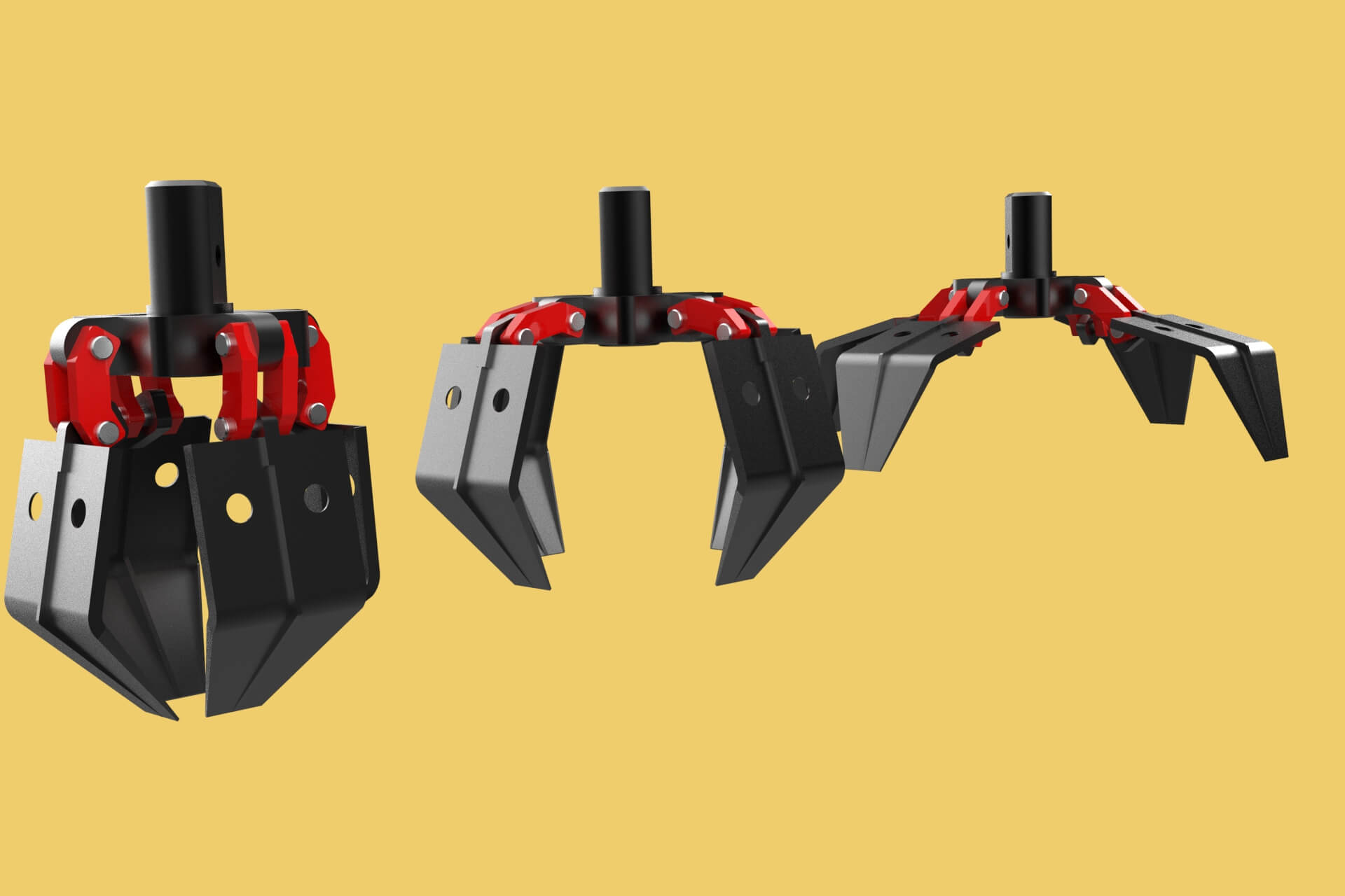 CRANE ATTACHMENT ARM GRABBER GRAPPLE HOOK JAW TONG CRAWLER - 3D Model ...