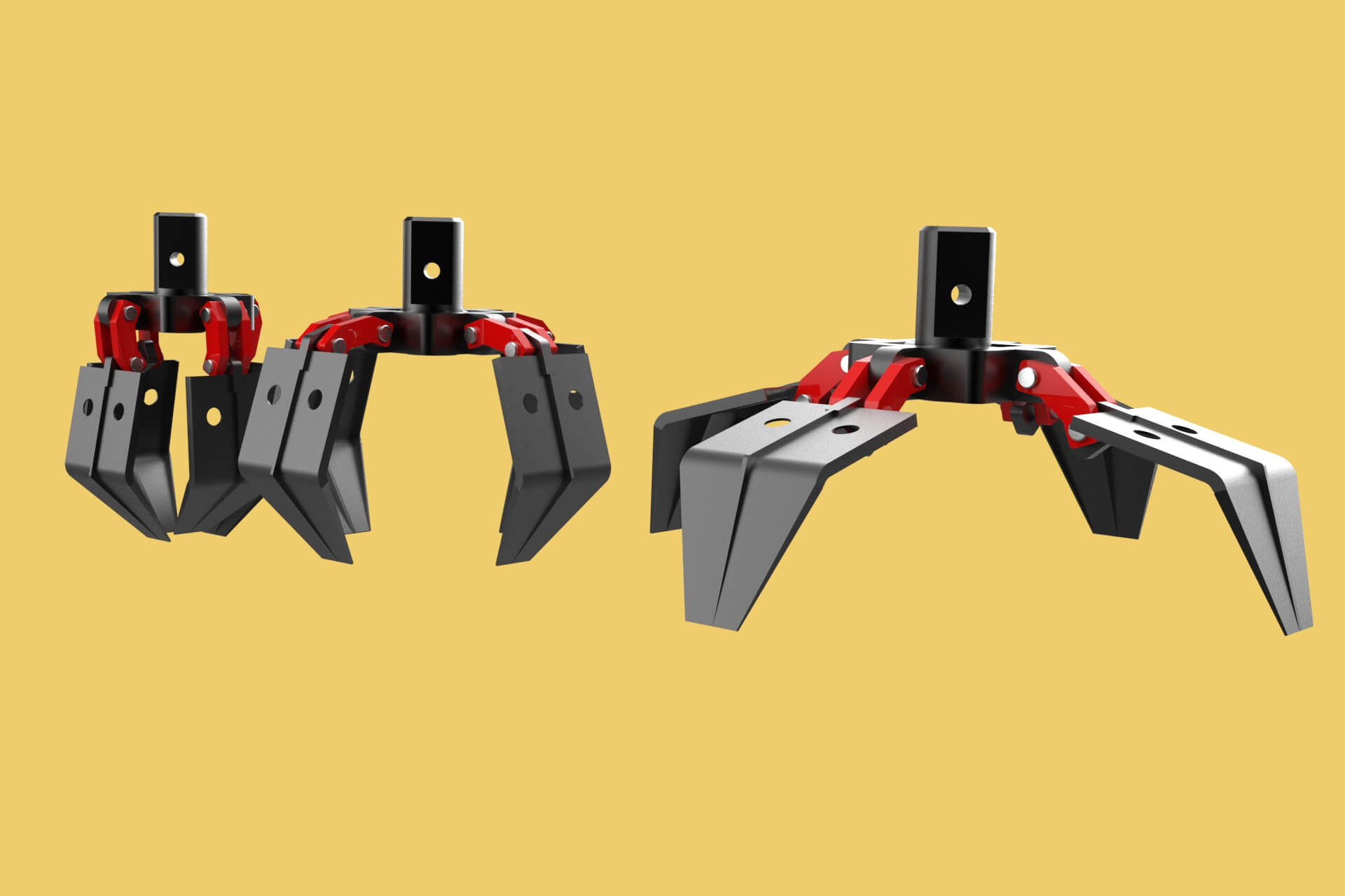 CRANE ATTACHMENT ARM GRABBER GRAPPLE HOOK JAW TONG CRAWLER - 3D Model ...