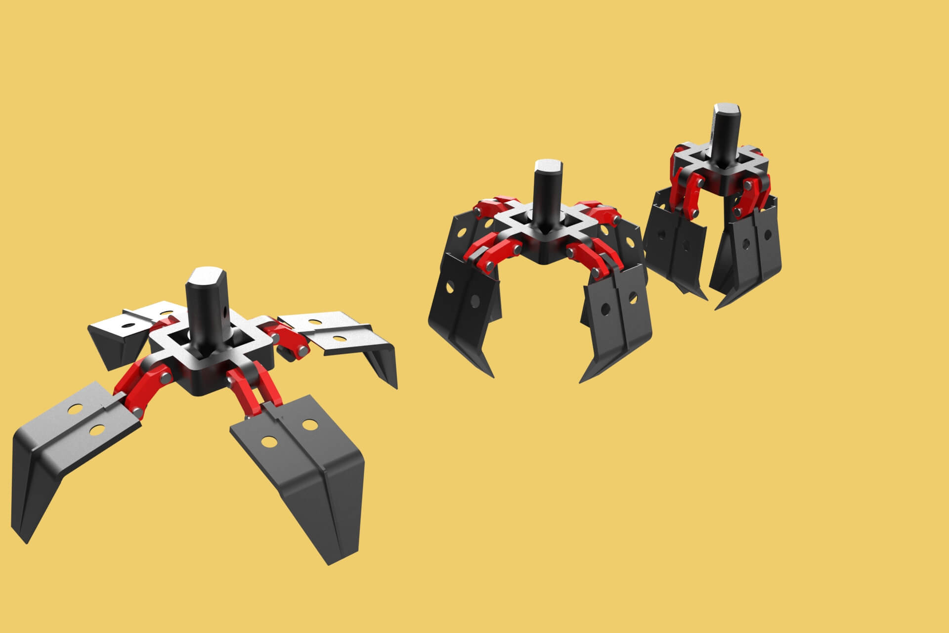 CRANE ATTACHMENT ARM GRABBER GRAPPLE HOOK JAW TONG CRAWLER - 3D Model ...