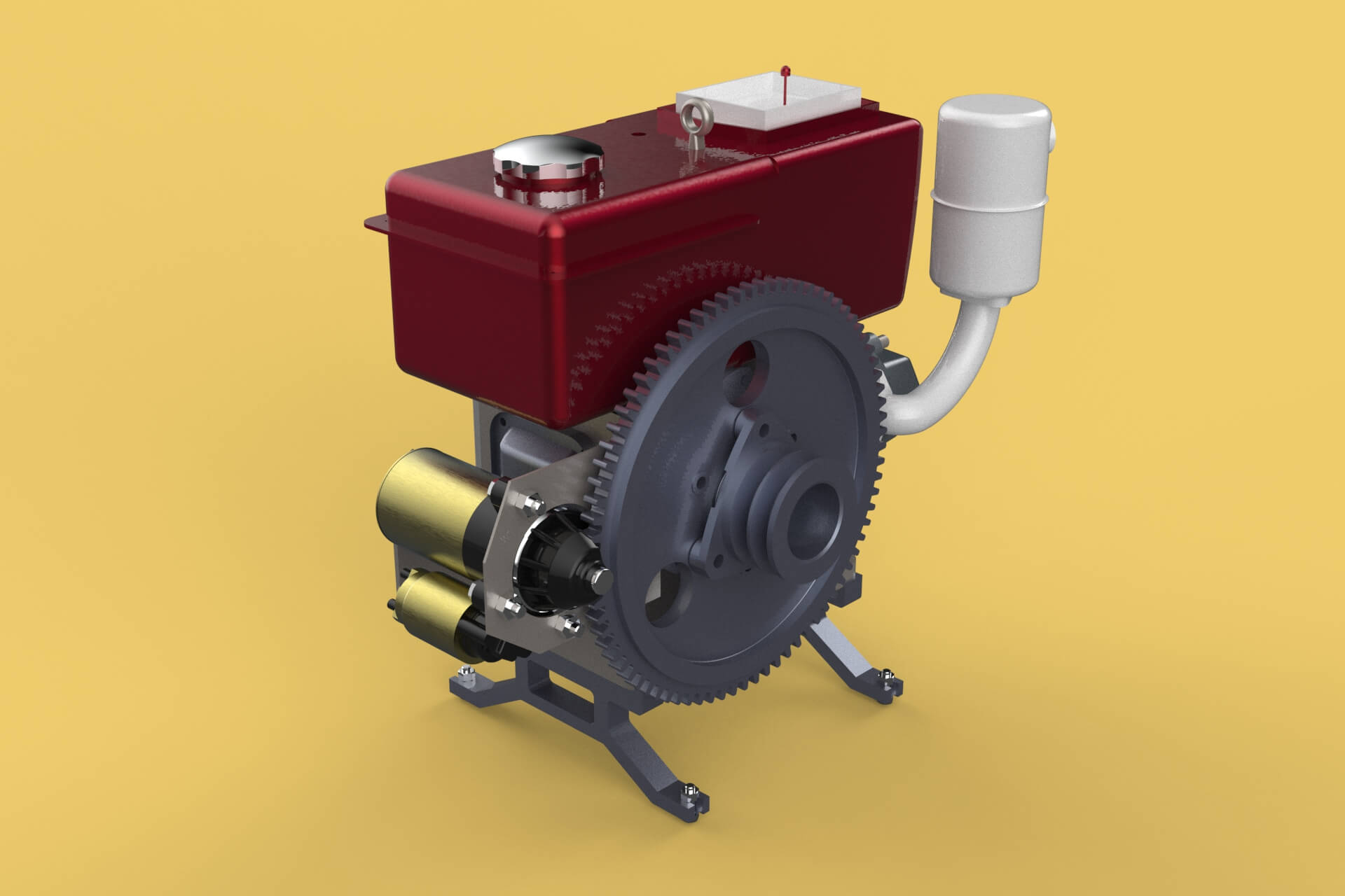 Diesel Engine Machine - 3D Model by surf3d