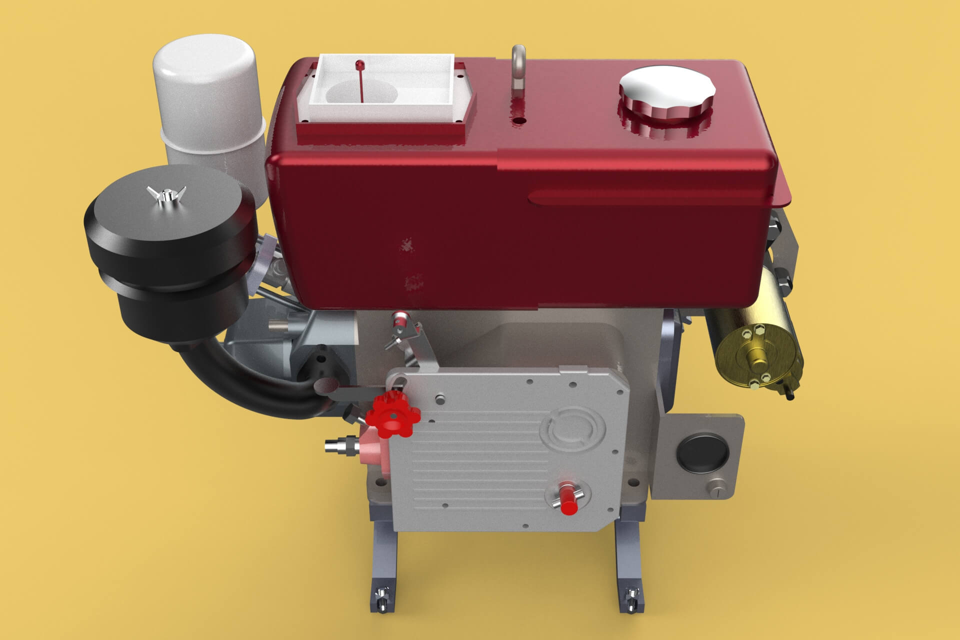 Diesel Engine Machine - 3D Model by surf3d