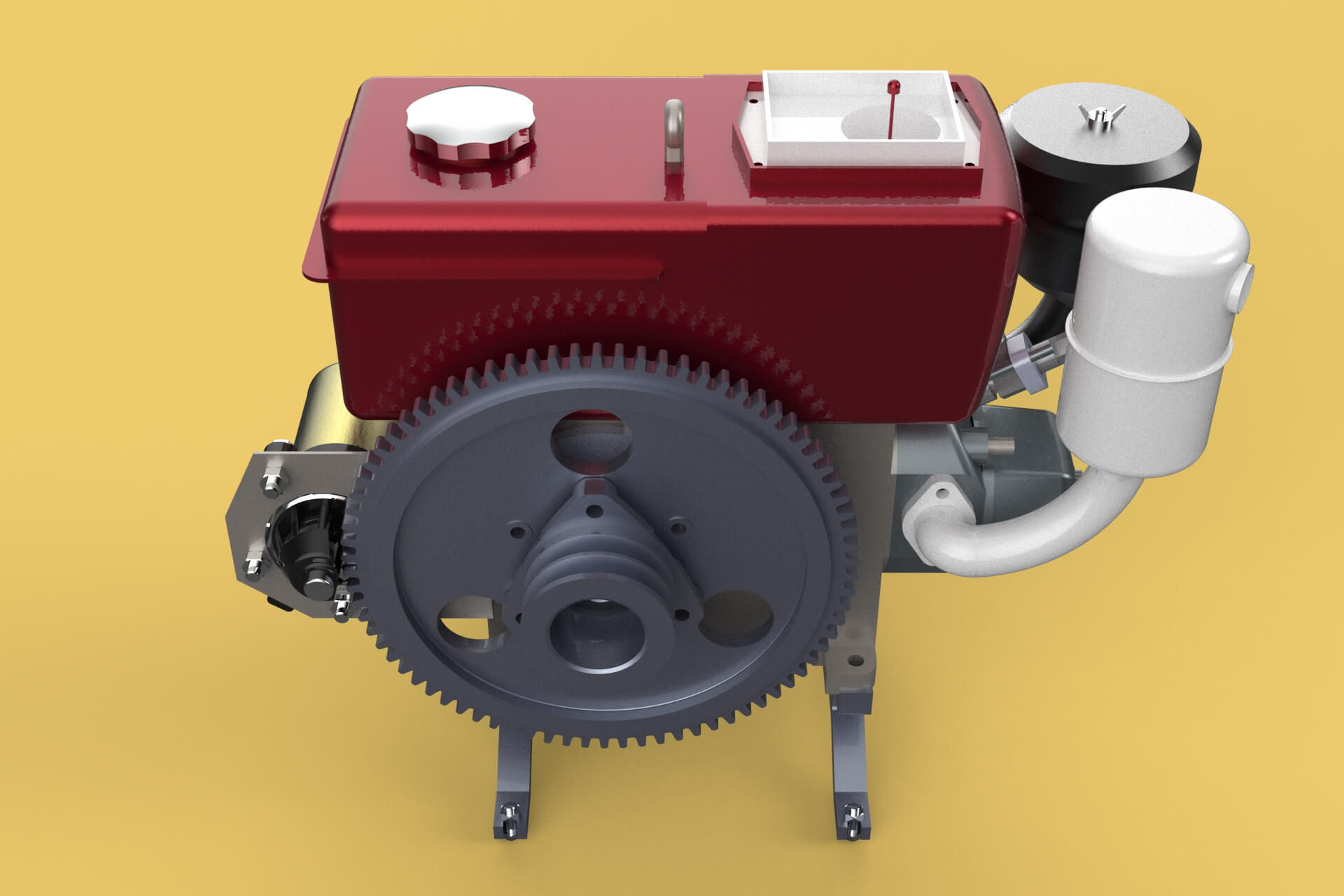 Diesel Engine Machine - 3D Model by surf3d