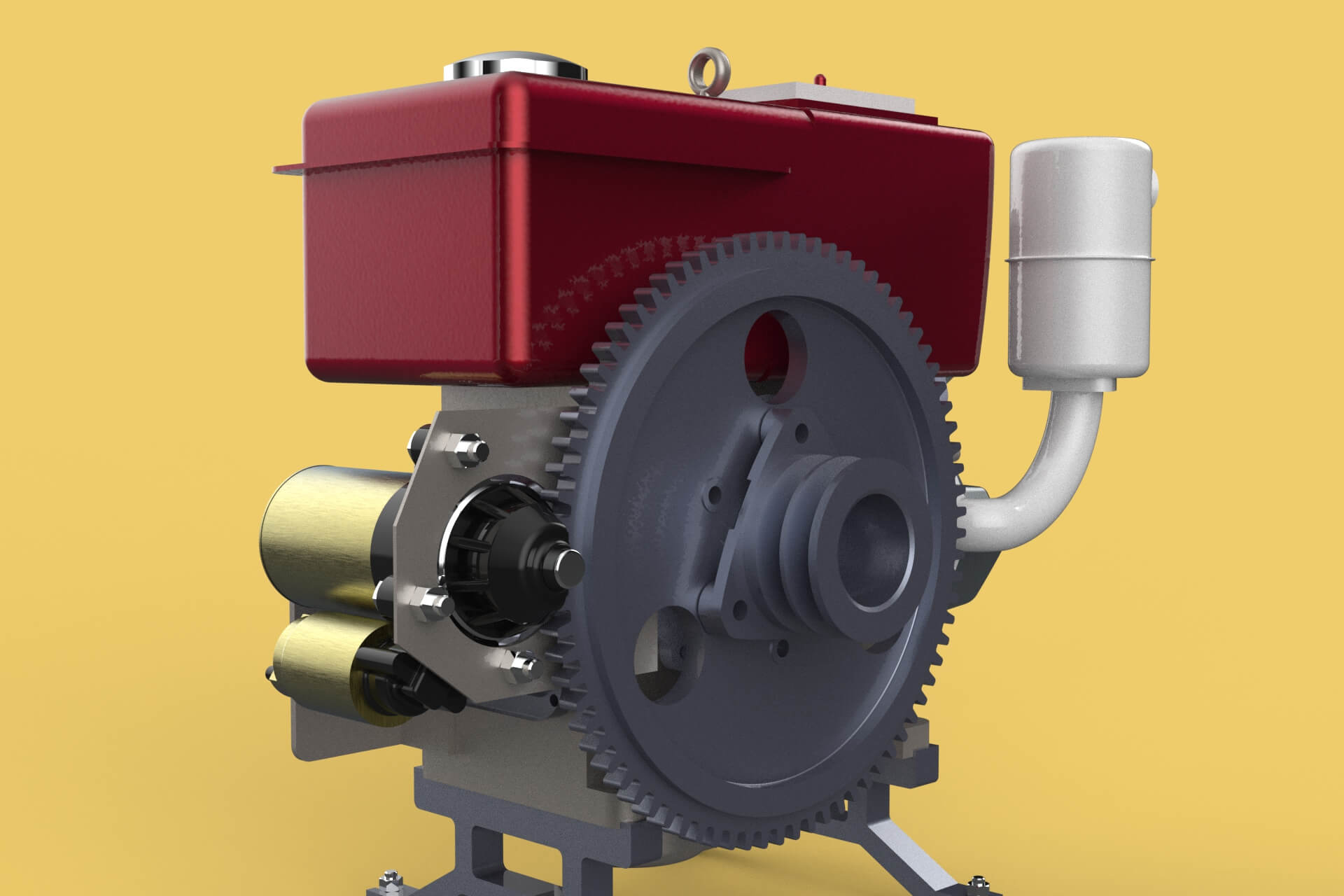 Diesel Engine Machine - 3D Model by surf3d