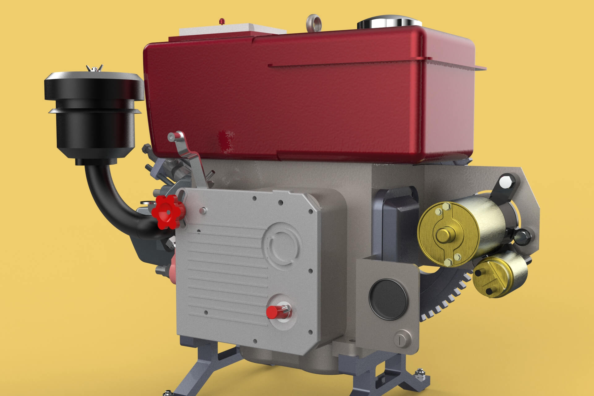 Diesel Engine Machine - 3D Model by surf3d