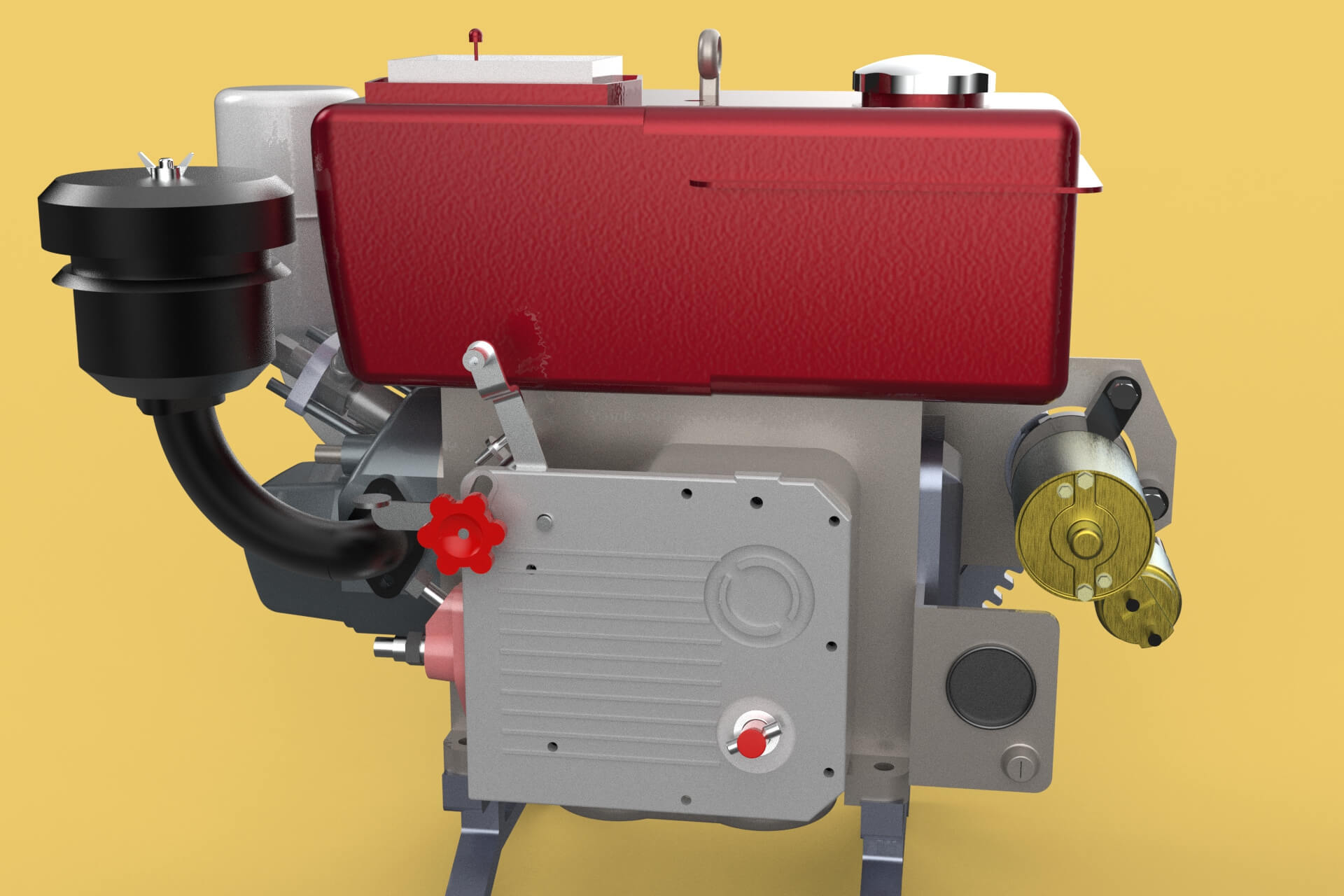 Diesel Engine Machine - 3D Model by surf3d