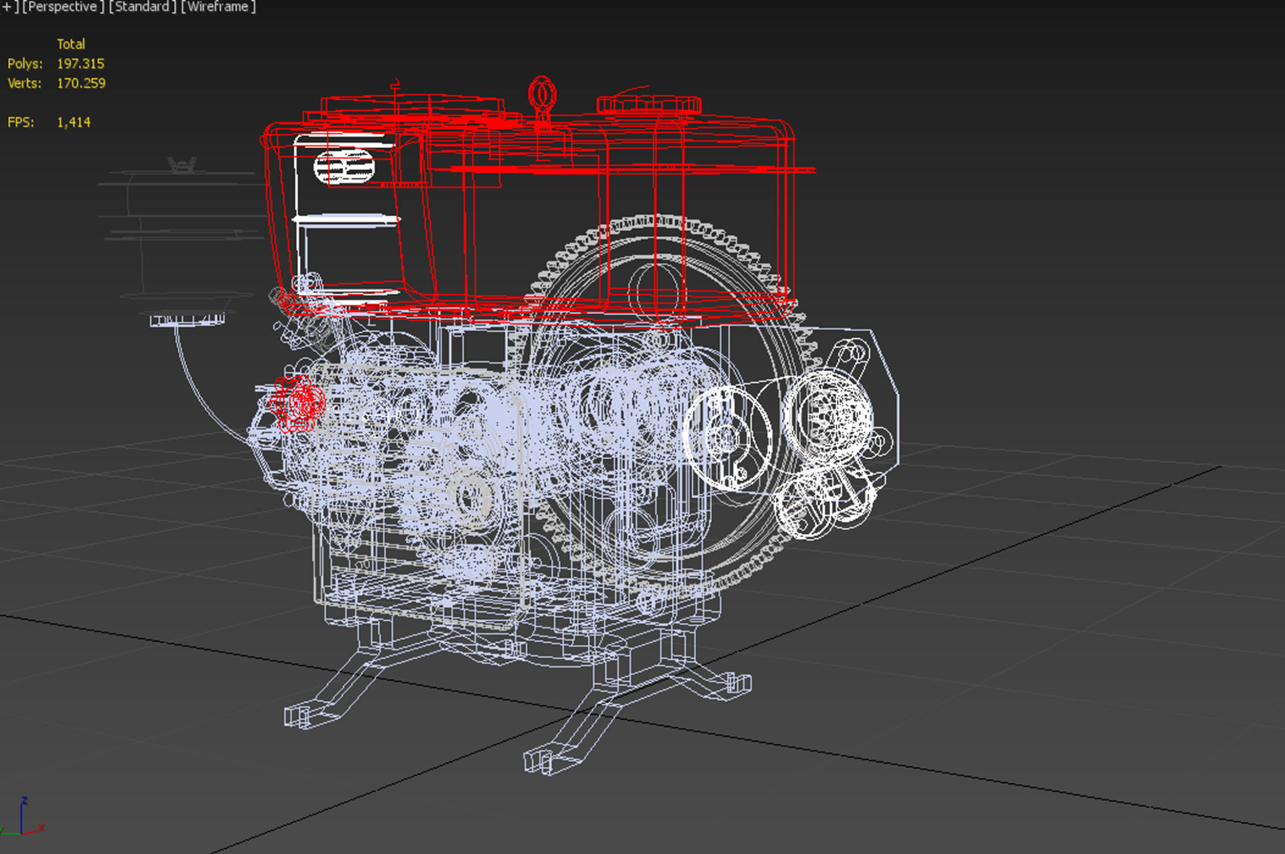 Diesel Engine Machine - 3D Model by surf3d