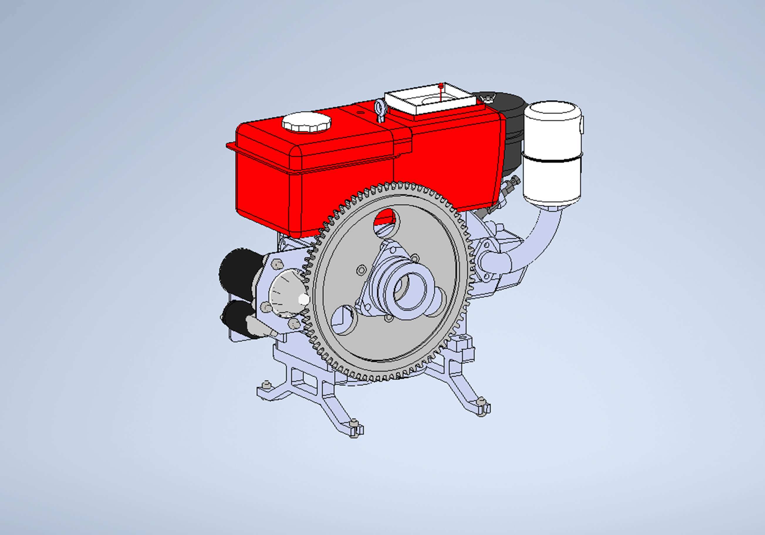 Diesel Engine Machine - 3D Model by surf3d