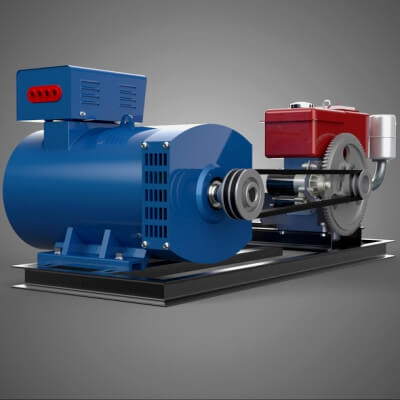 Diesel Engine Generator Set Genset Alternator Dynamo Motor - 3D Model ...