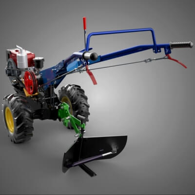 Ditching Plow Middle Buster Furrow Point Plow Kit on Tractor - 3D Model ...