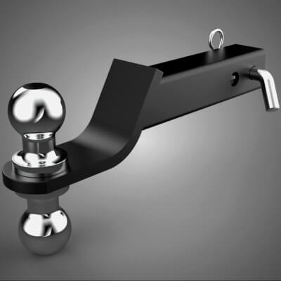 Dual 2 Ball Hitch Receiver Reversible Drop Joint Tow Trailer - 3D Model ...
