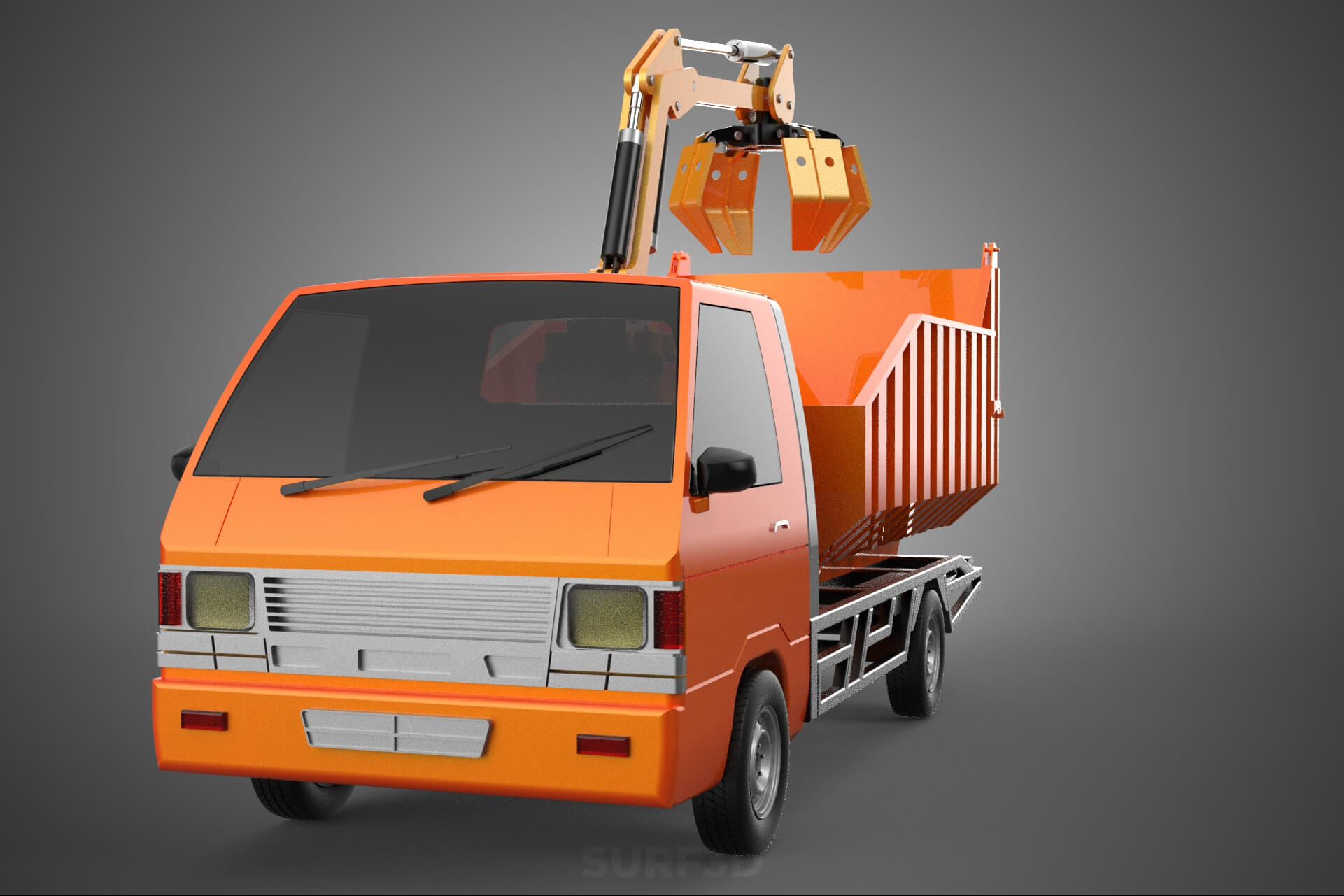 Dump Truck Grapple Car Pick Up Scrap Garbage Grabber Crane T - 3D Model ...