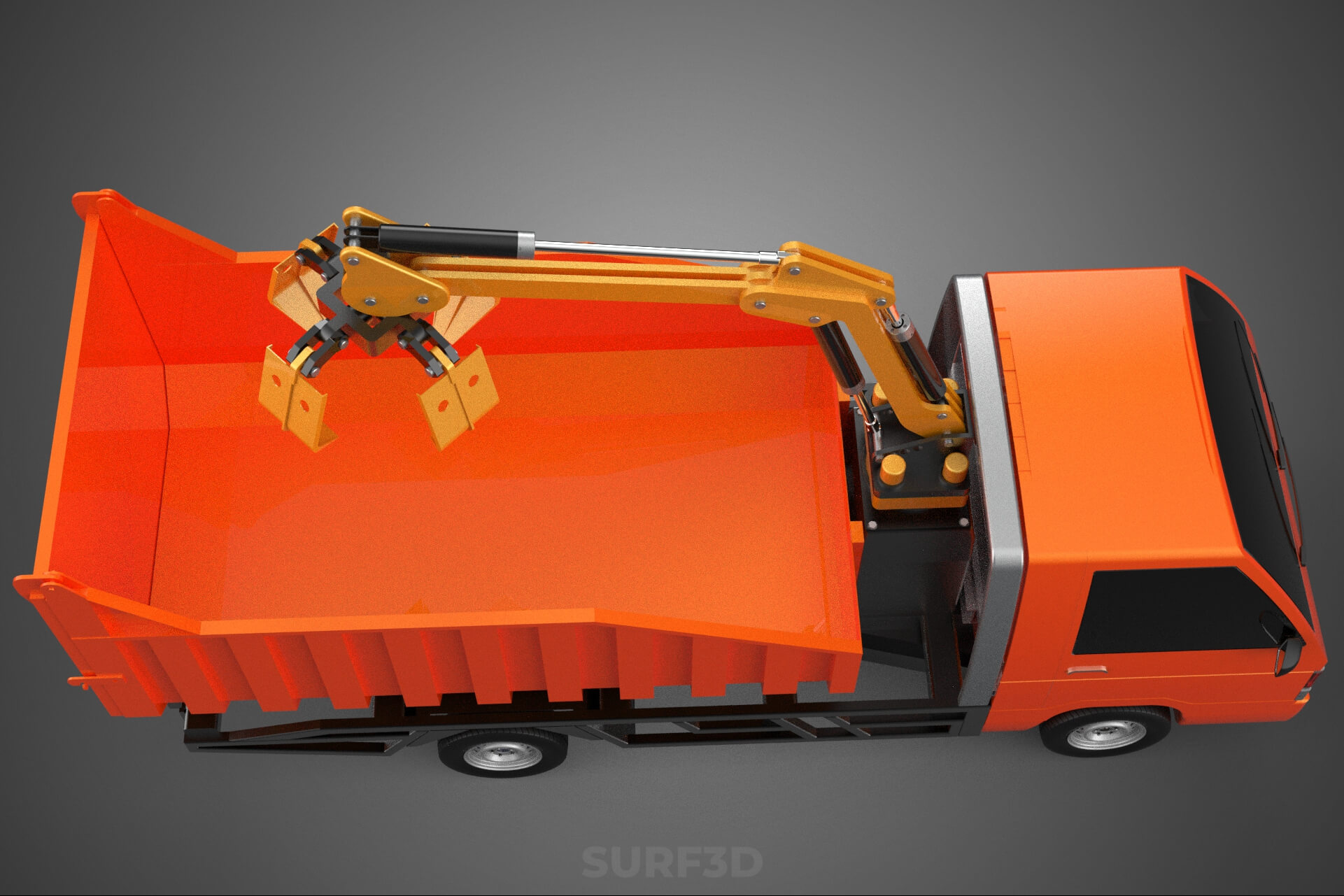Dump Truck Grapple Car Pick Up Scrap Garbage Grabber Crane T - 3D Model ...