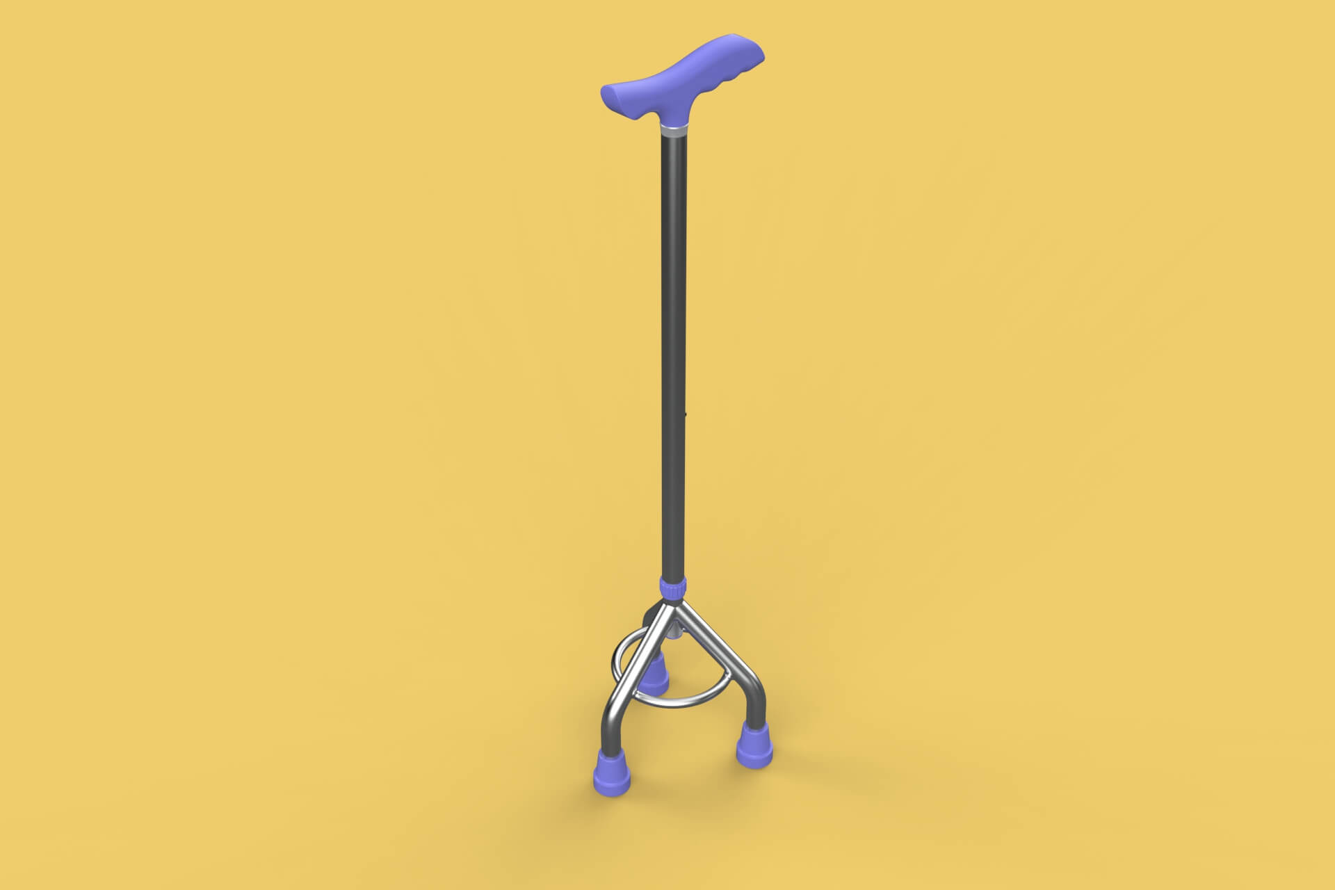Elderly Tripod Walking Cane Aid Senior Stick Pole Gait Three - 3D Model ...