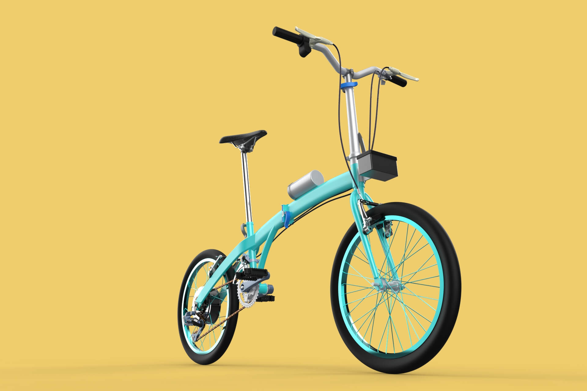 Electric Folding Bike Portable Compact Flip Bicycle EV - 3D Model by surf3d