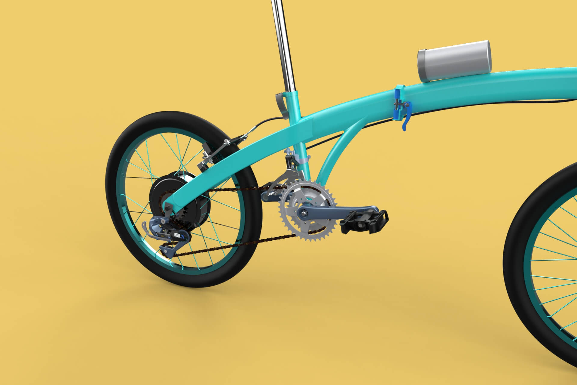 Electric Folding Bike Portable Compact Flip Bicycle EV - 3D Model by surf3d