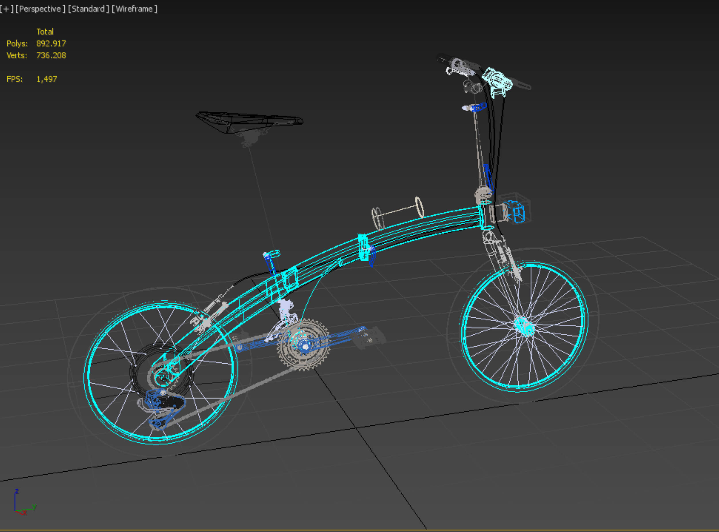 Electric Folding Bike Portable Compact Flip Bicycle EV - 3D Model by surf3d