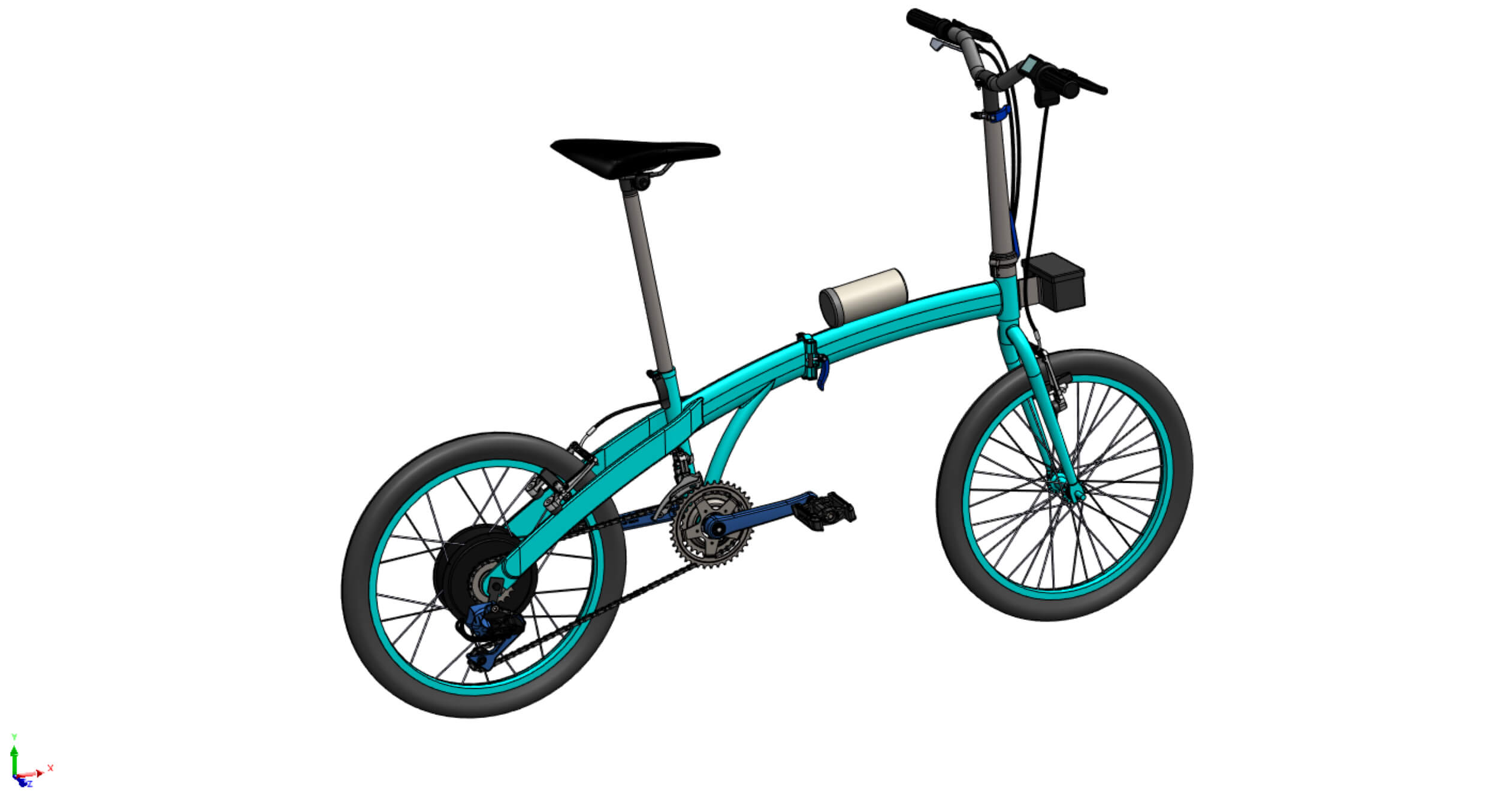 Electric Folding Bike Portable Compact Flip Bicycle EV - 3D Model by surf3d