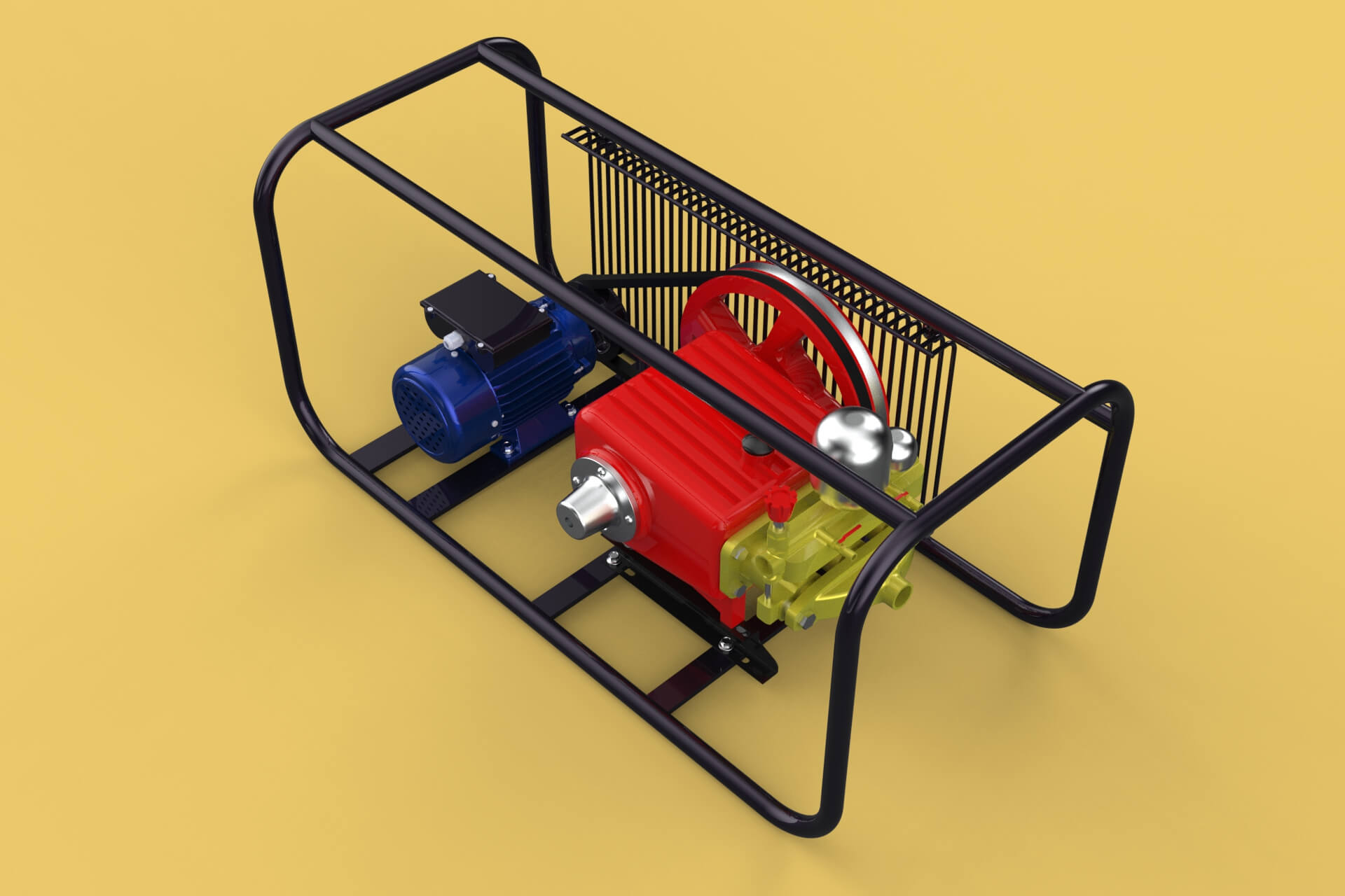 Electric Plunger Pump Motor Sprayer Pressure Water Car Wash - 3D Model ...