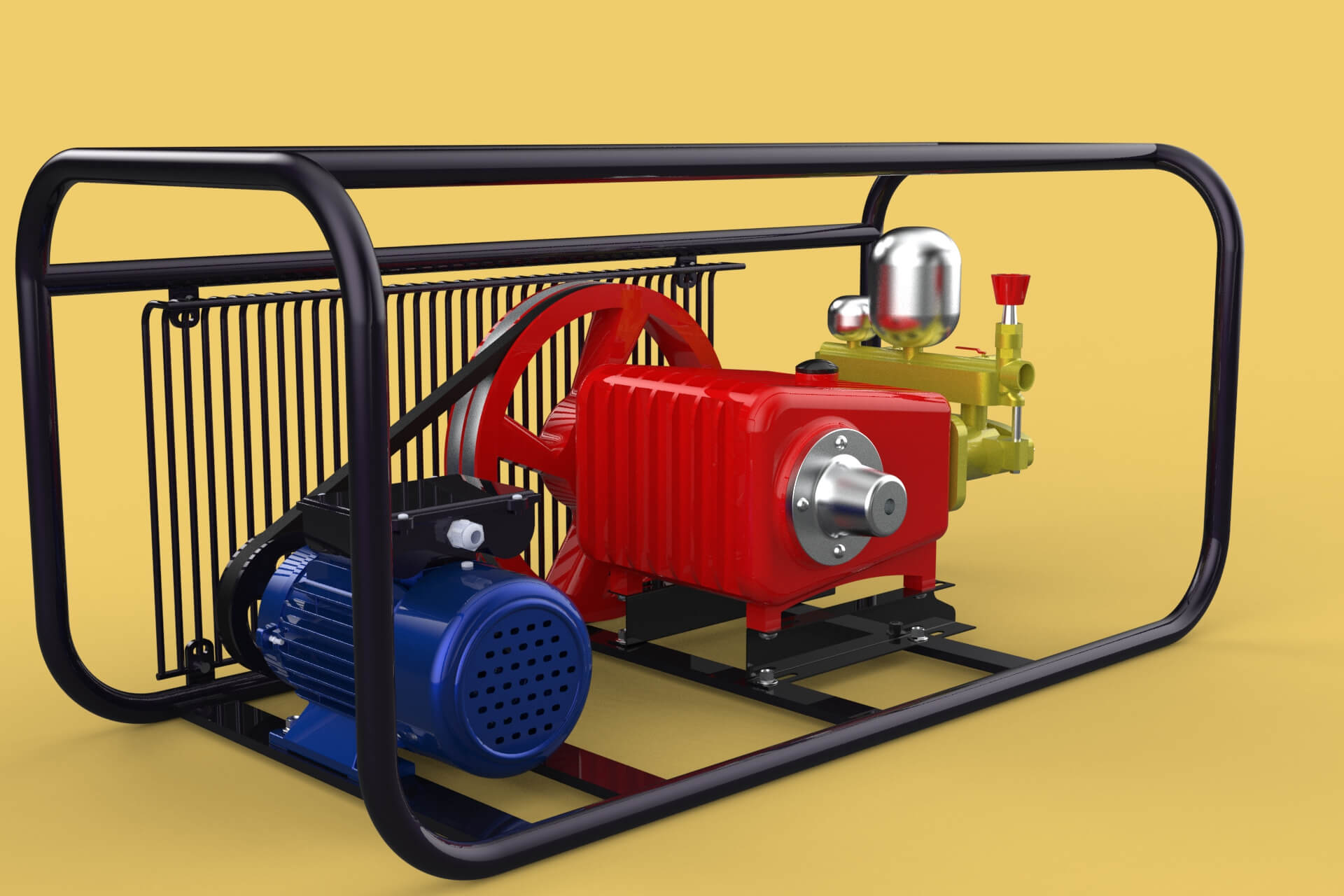 Electric Plunger Pump Motor Sprayer Pressure Water Car Wash - 3D Model ...