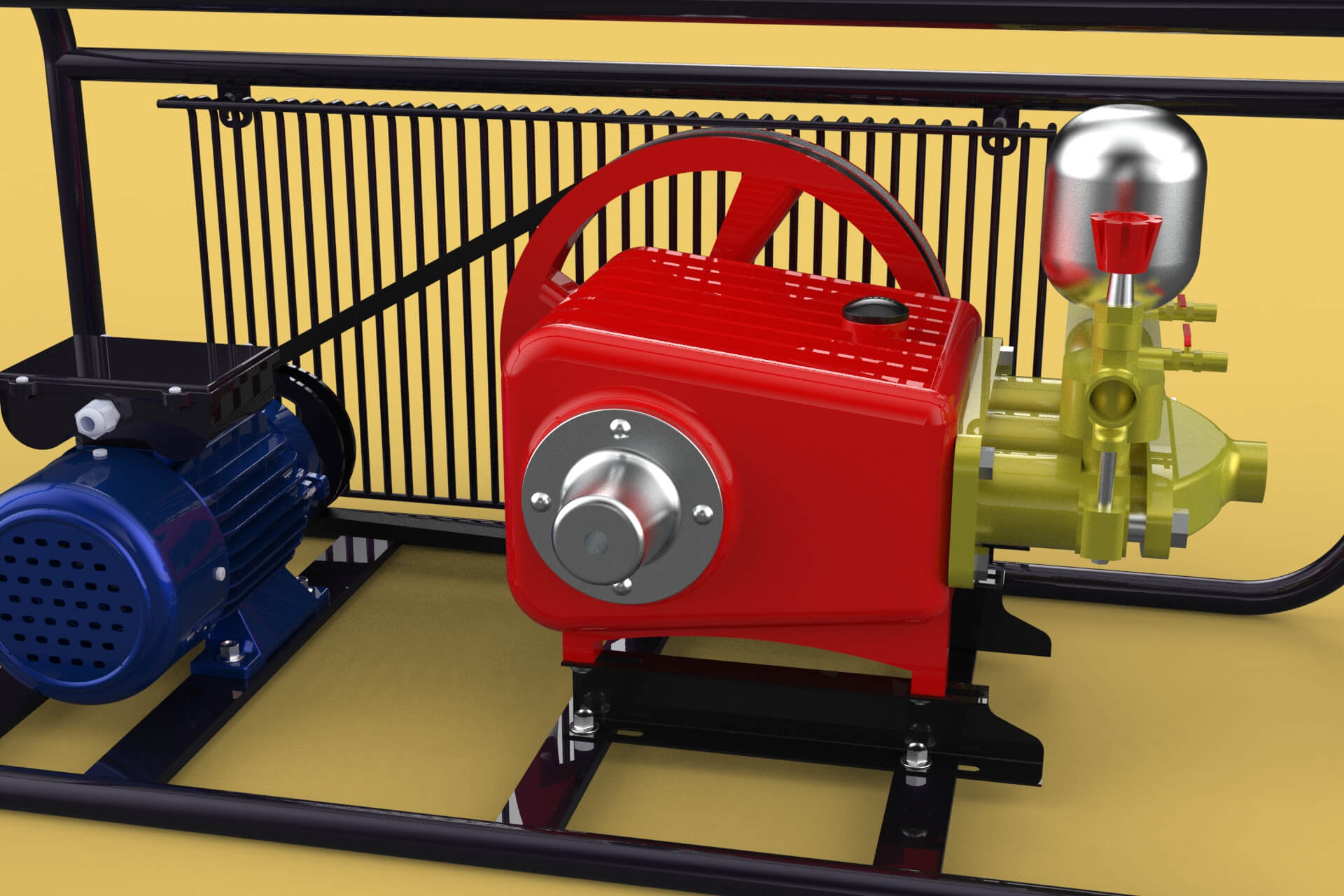 Electric Plunger Pump Motor Sprayer Pressure Water Car Wash - 3D Model ...