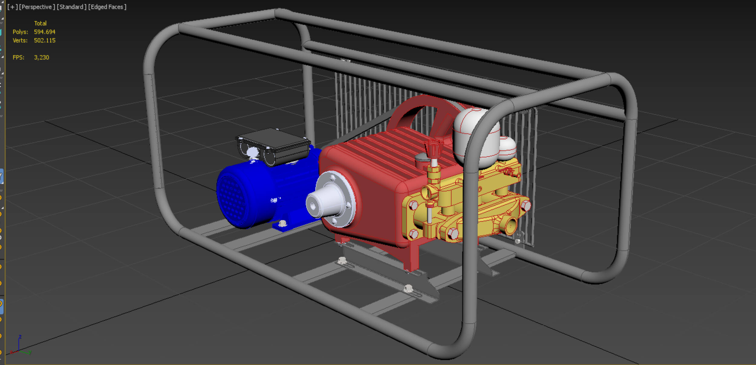 Electric Plunger Pump Motor Sprayer Pressure Water Car Wash - 3D Model ...