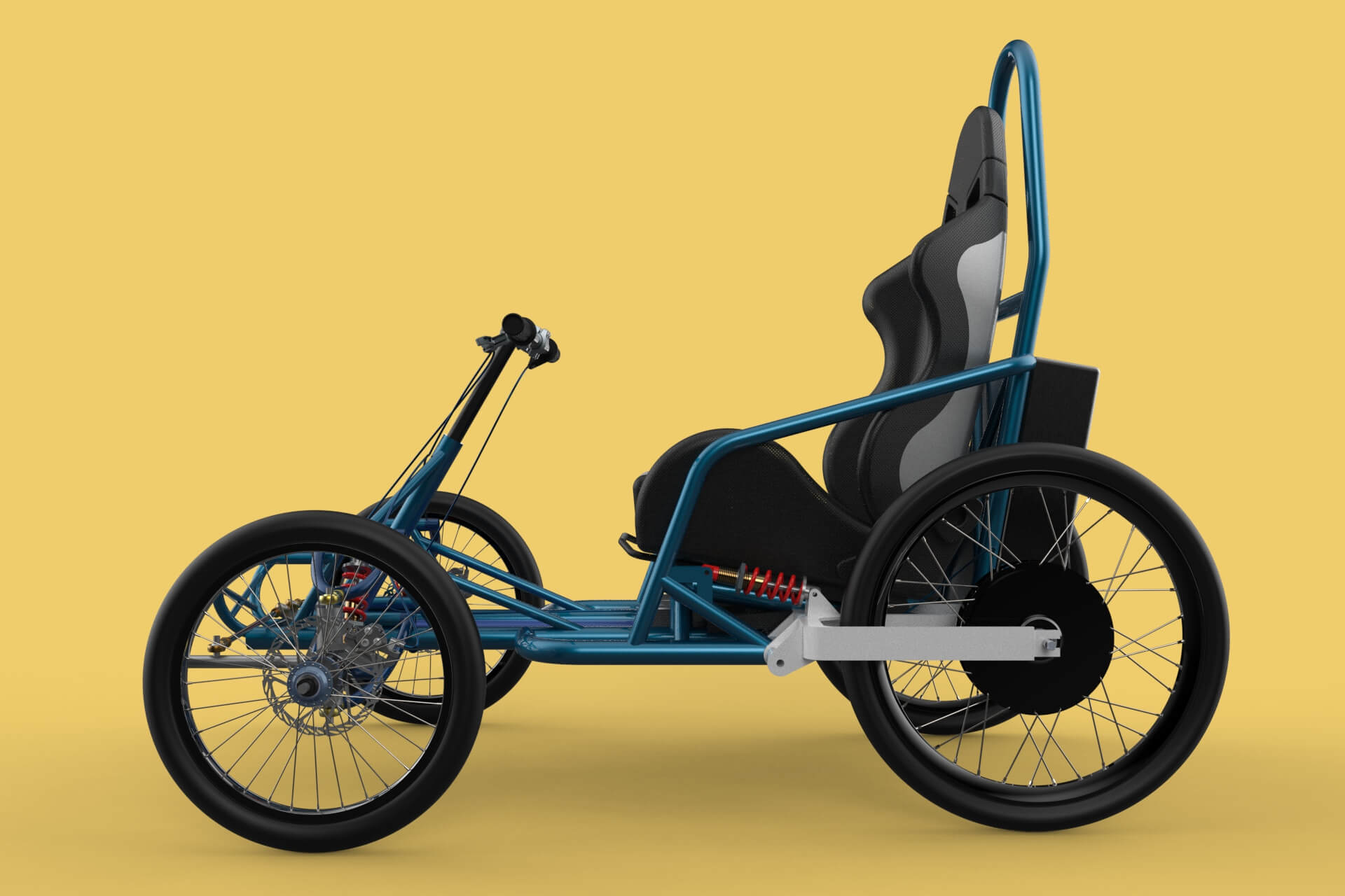 Electric Quad Bike 4 Wheeler Bicycle ATV Quadricycle - 3D Model by surf3d