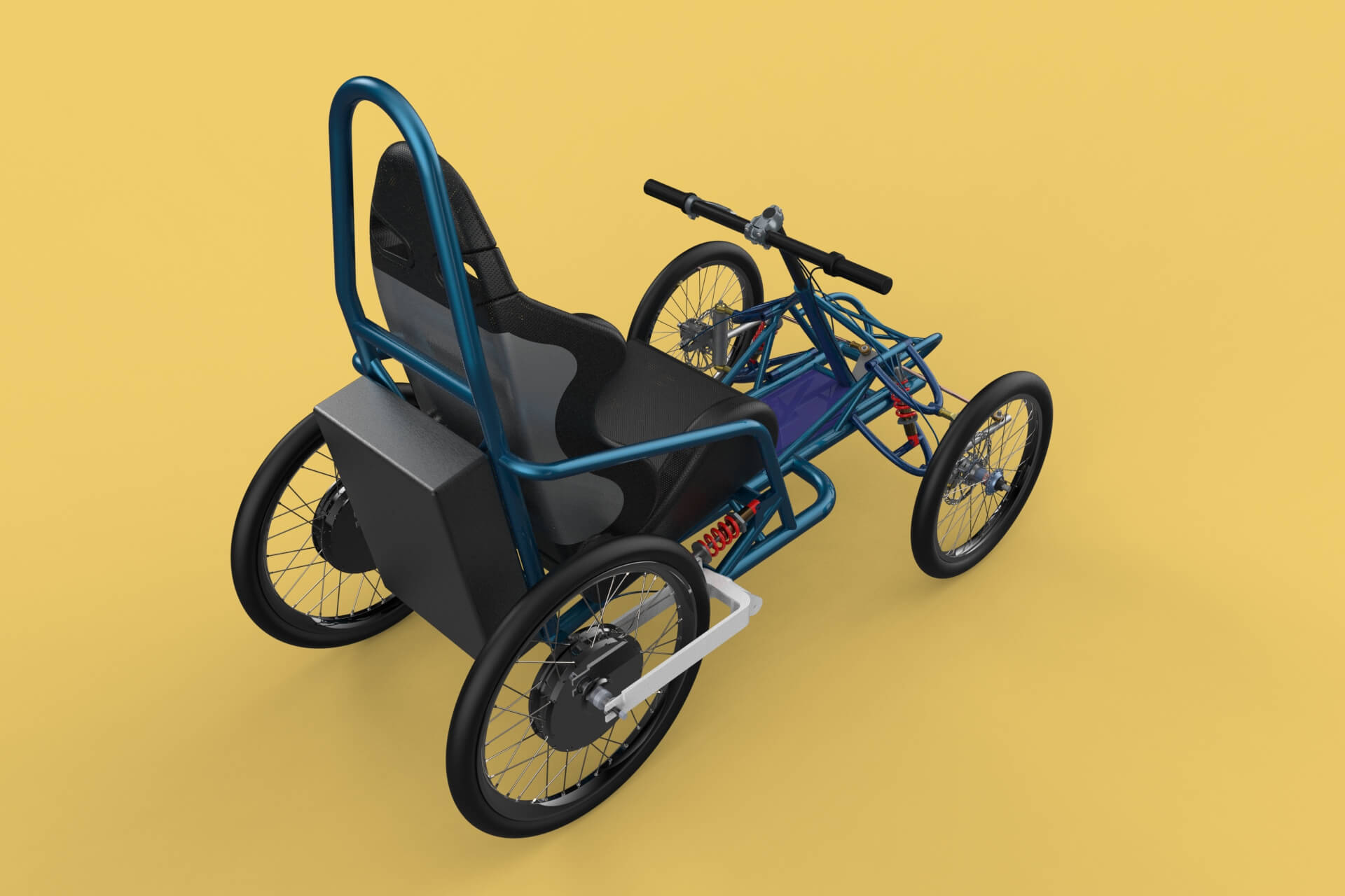 Electric Quad Bike 4 Wheeler Bicycle ATV Quadricycle - 3D Model by surf3d