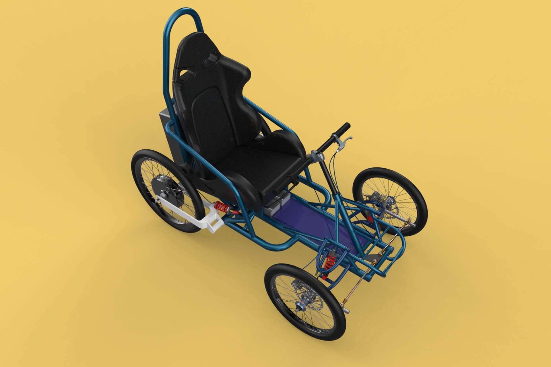 Electric Quad Bike 4 Wheeler Bicycle ATV Quadricycle - 3D Model by surf3d