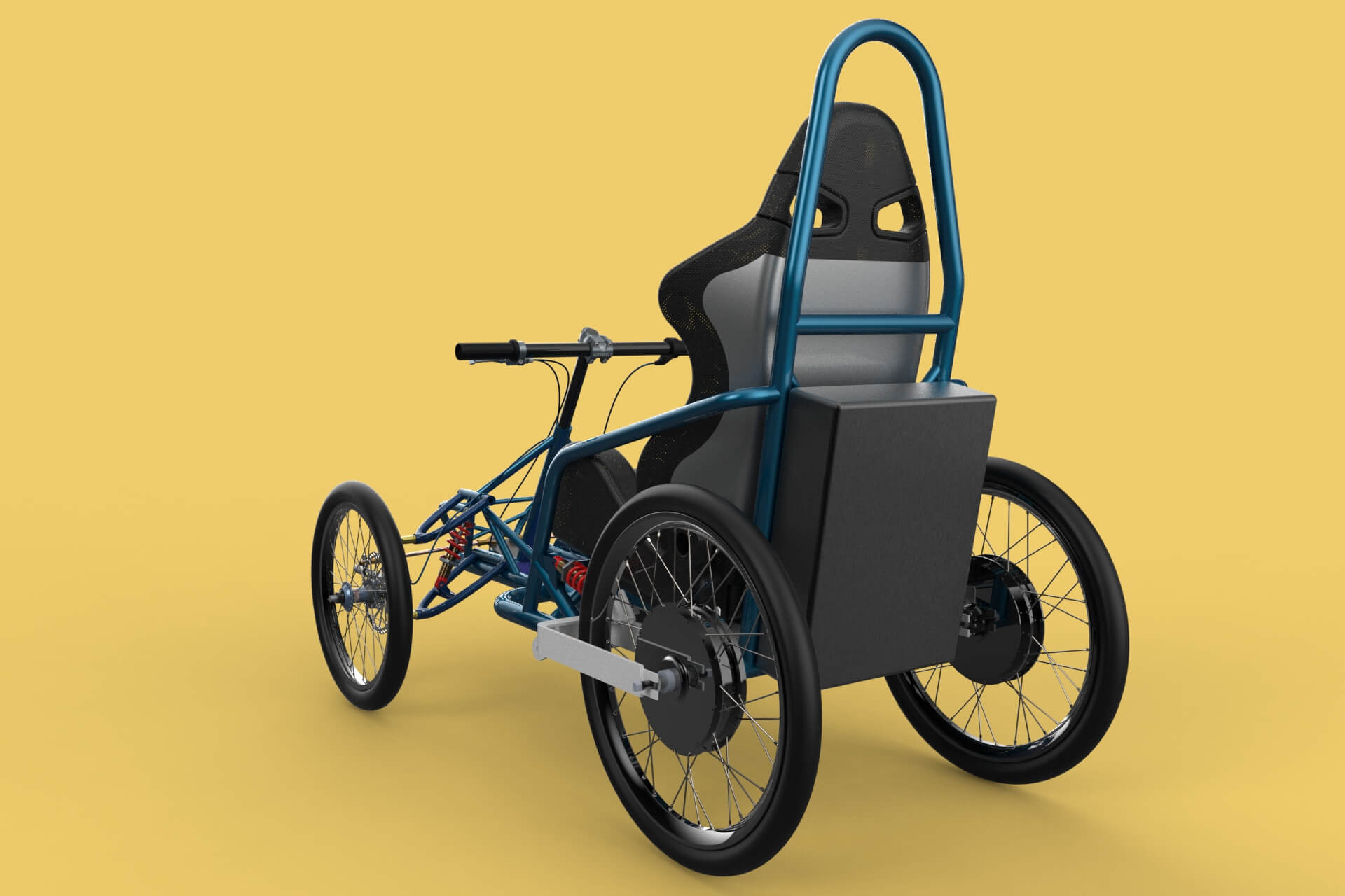 Electric Quad Bike 4 Wheeler Bicycle ATV Quadricycle - 3D Model by surf3d