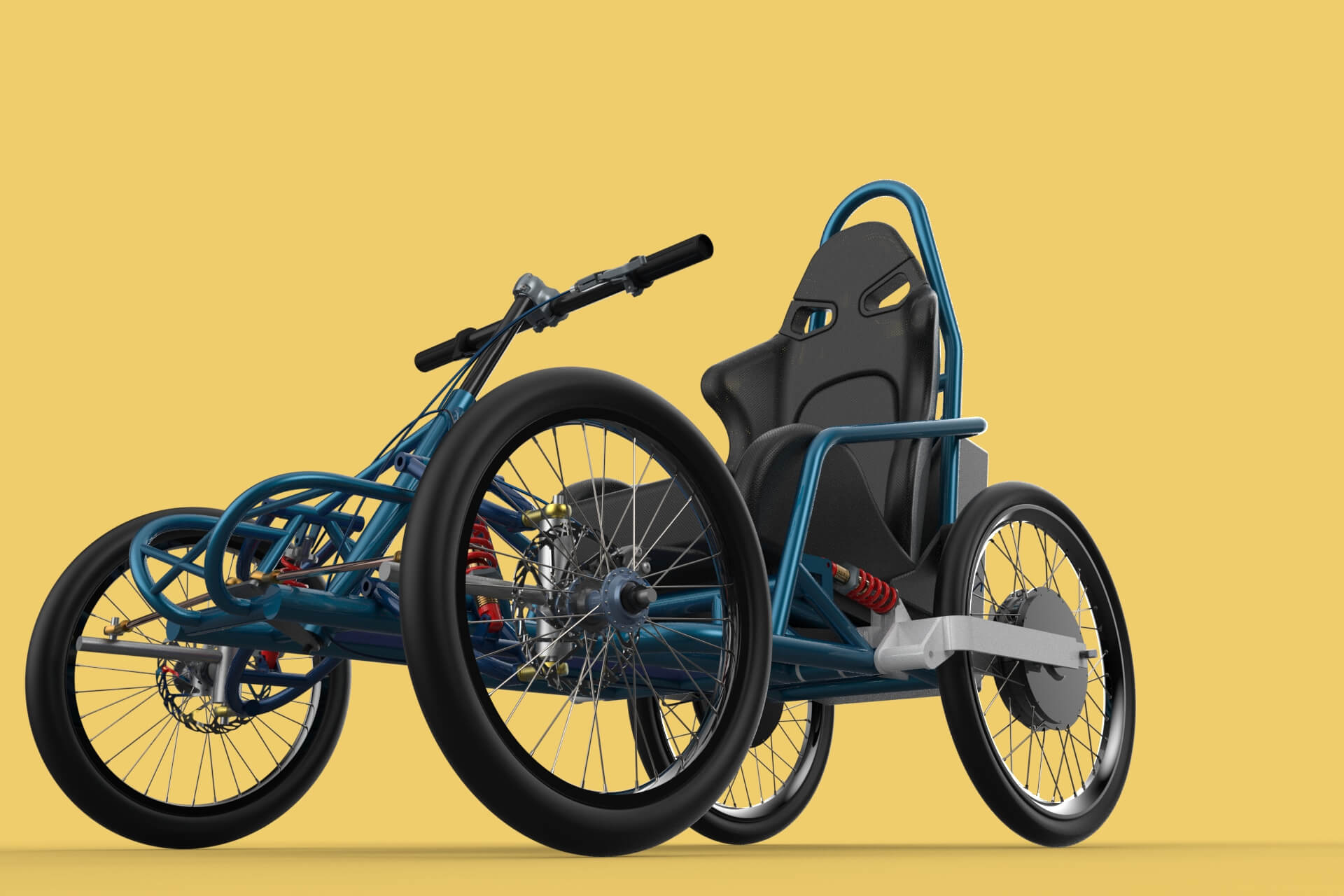 Electric Quad Bike 4 Wheeler Bicycle ATV Quadricycle - 3D Model by surf3d