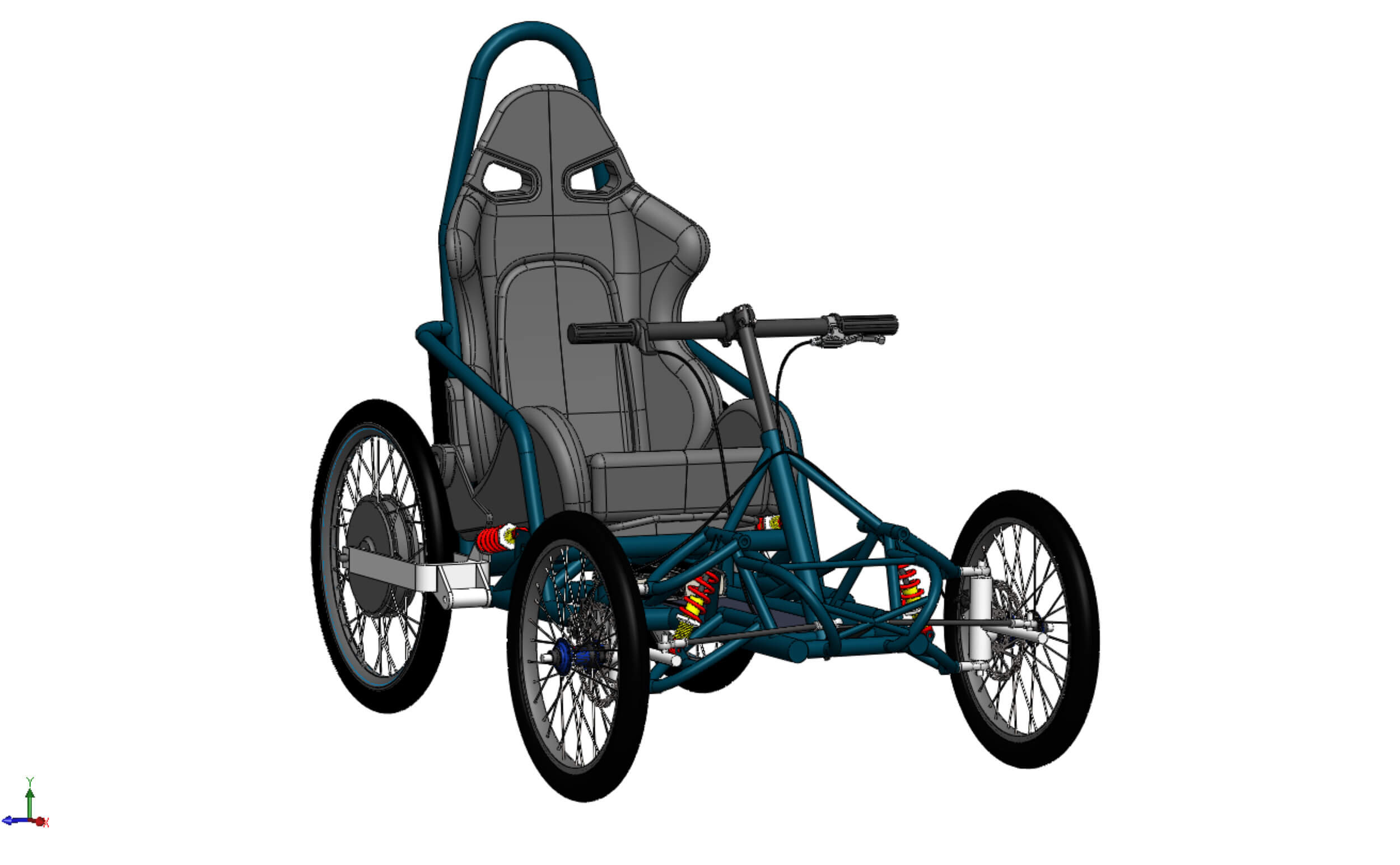 Electric Quad Bike 4 Wheeler Bicycle ATV Quadricycle - 3D Model by surf3d