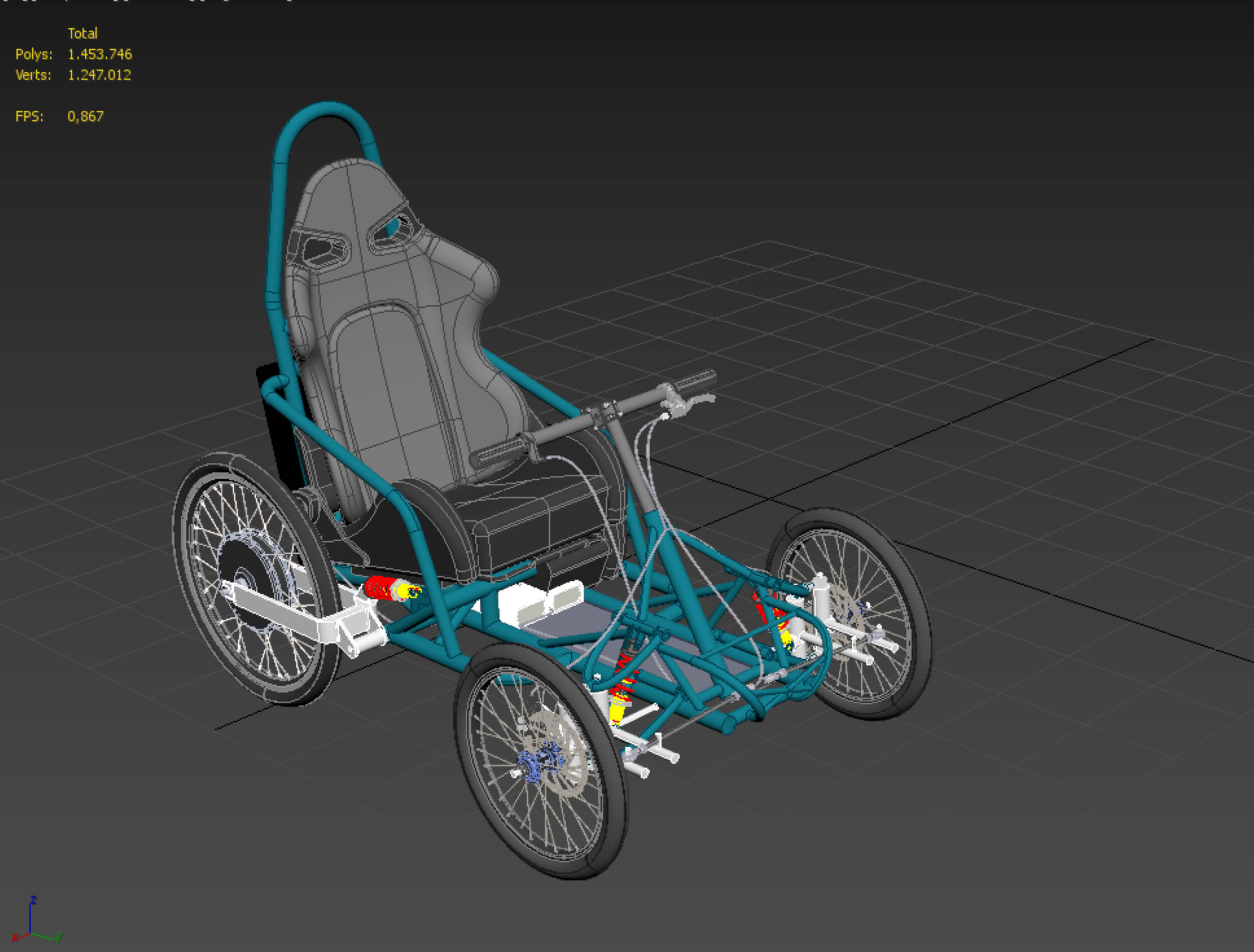 Electric Quad Bike 4 Wheeler Bicycle ATV Quadricycle - 3D Model by surf3d