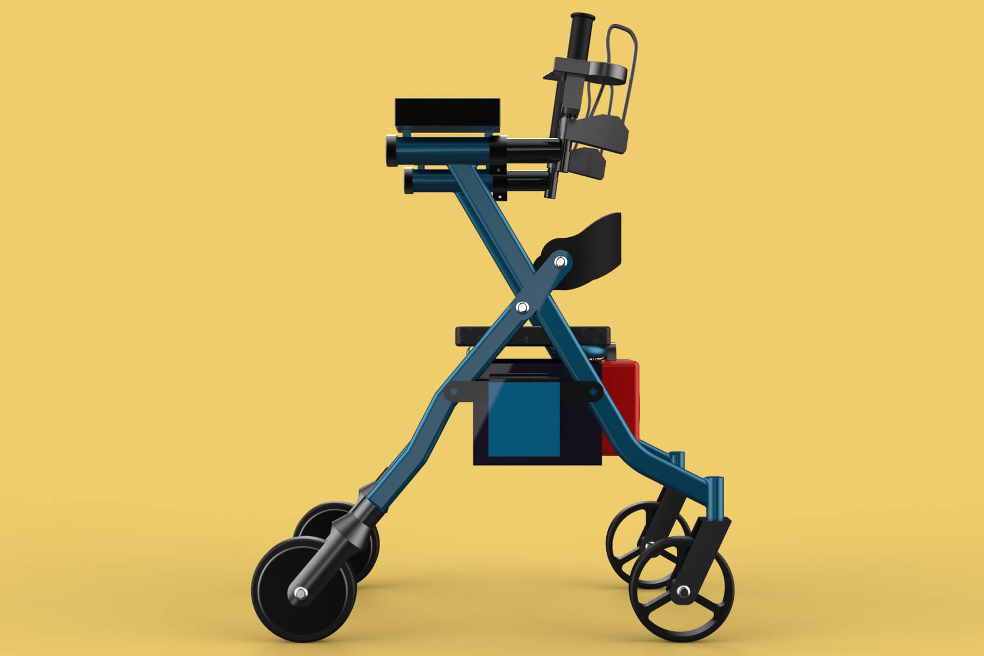 Electric Rollator Rolling Wheeled Walker Fold Walking Frame - 3D Model ...