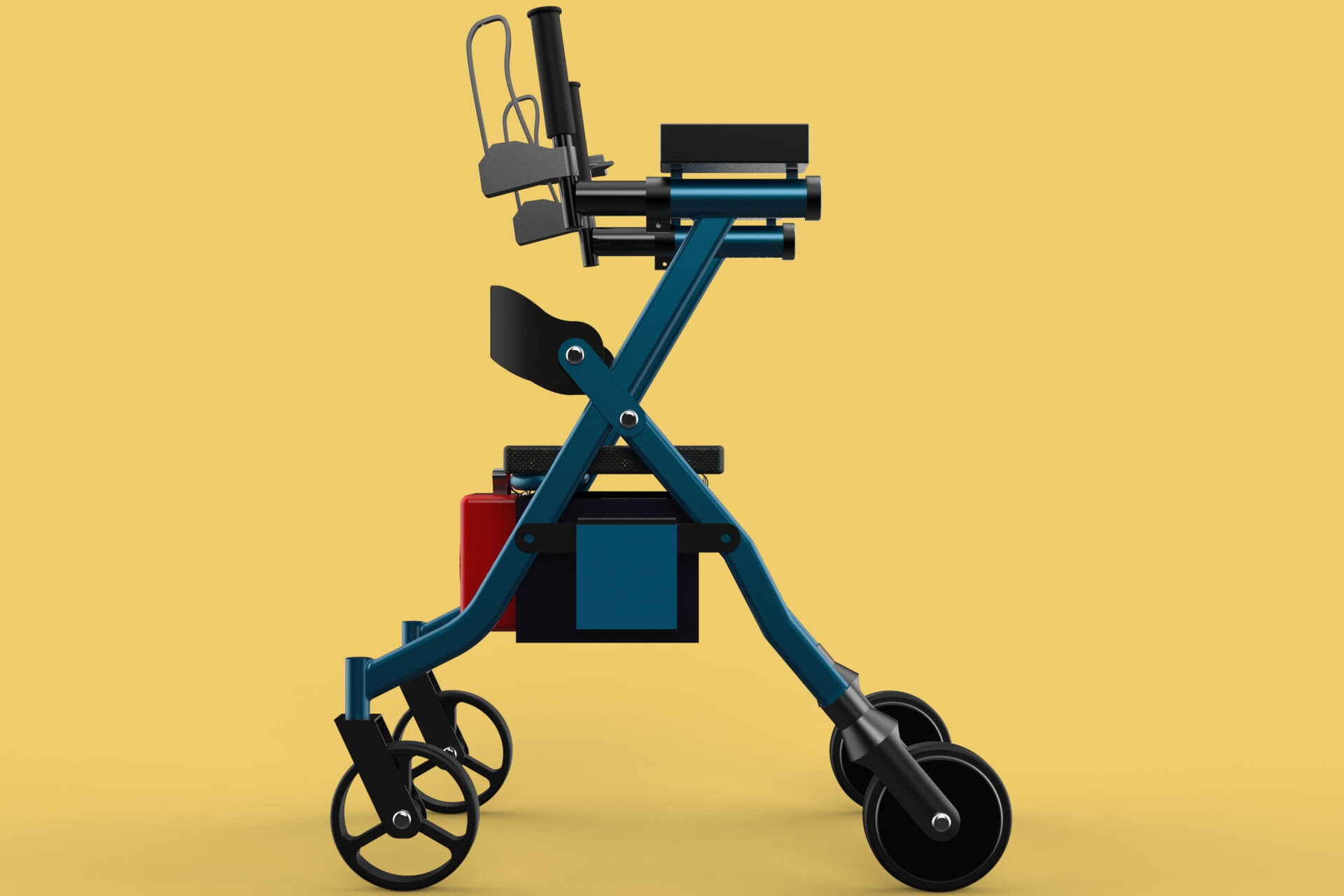 Electric Rollator Rolling Wheeled Walker Fold Walking Frame - 3D Model ...