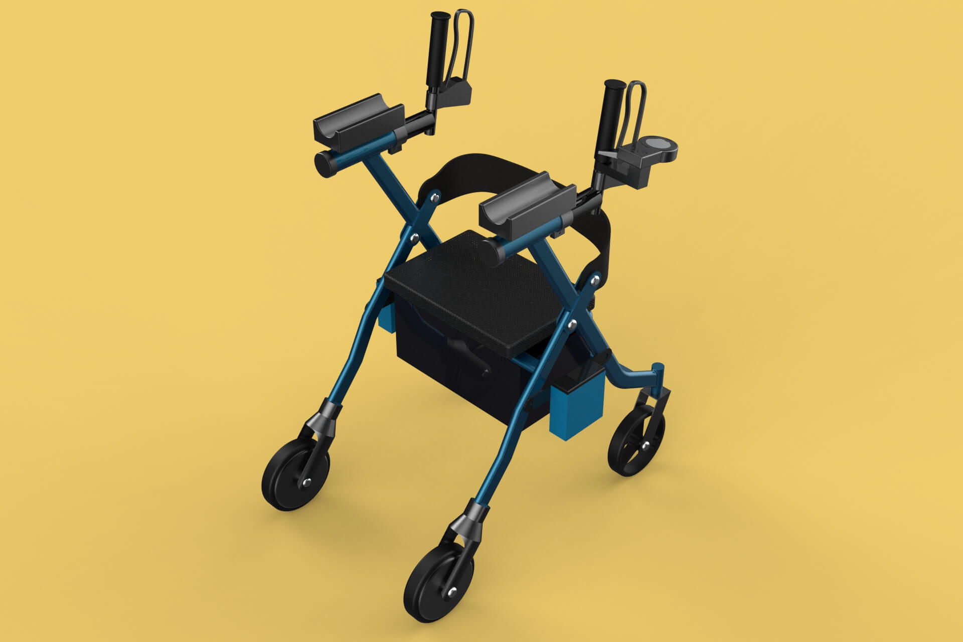 Electric Rollator Rolling Wheeled Walker Fold Walking Frame - 3D Model ...