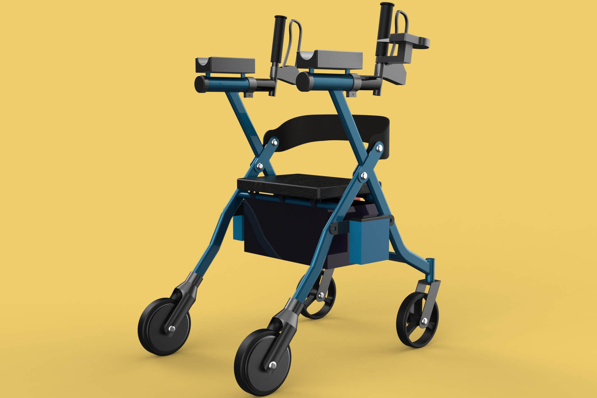 Electric Rollator Rolling Wheeled Walker Fold Walking Frame - 3D Model ...