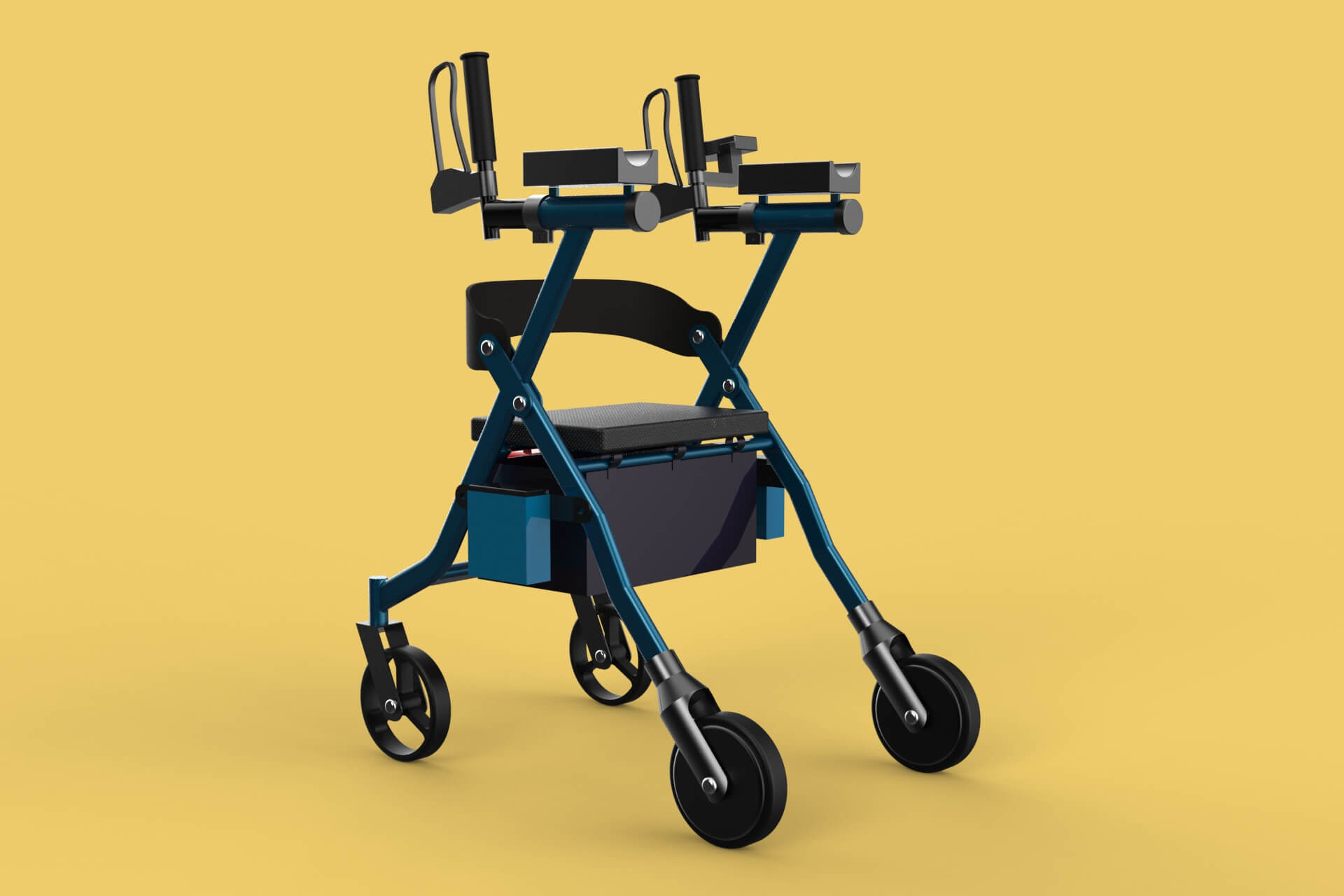 Electric Rollator Rolling Wheeled Walker Fold Walking Frame - 3D Model ...